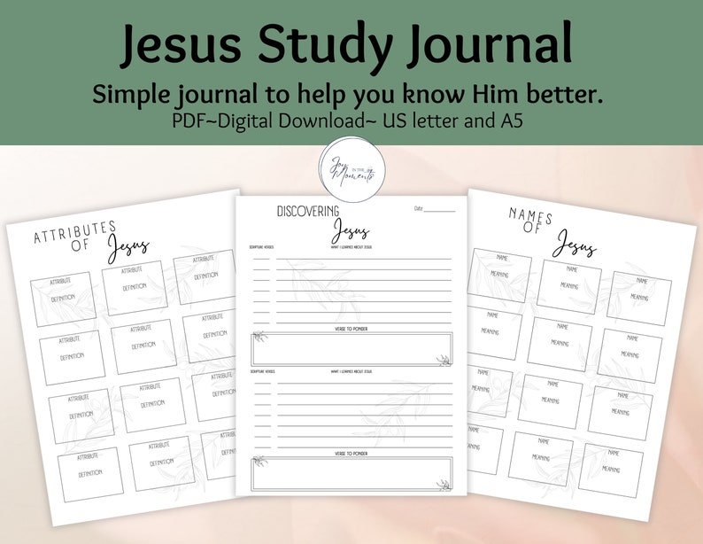 Faith Based Journal With Jesus Study Notes, Scripture Study, Christian ...
