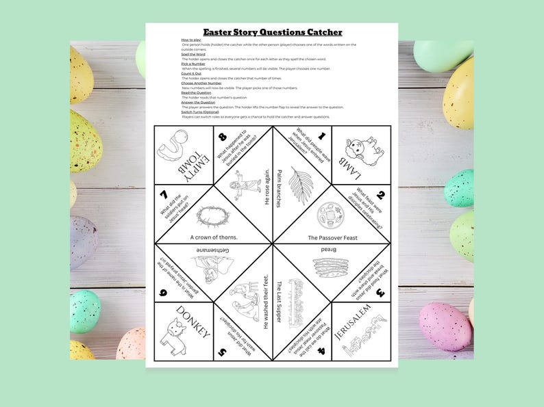 Christian Easter Cootie Catcher I Resurrection Activity for Kids I ...
