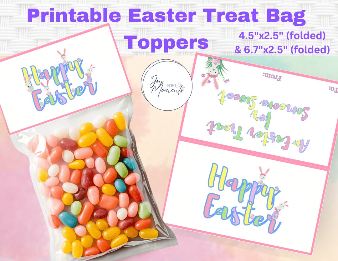 Printable Easter Treat Bag Topper Party Favor/goodie Bag Topper Happy ...