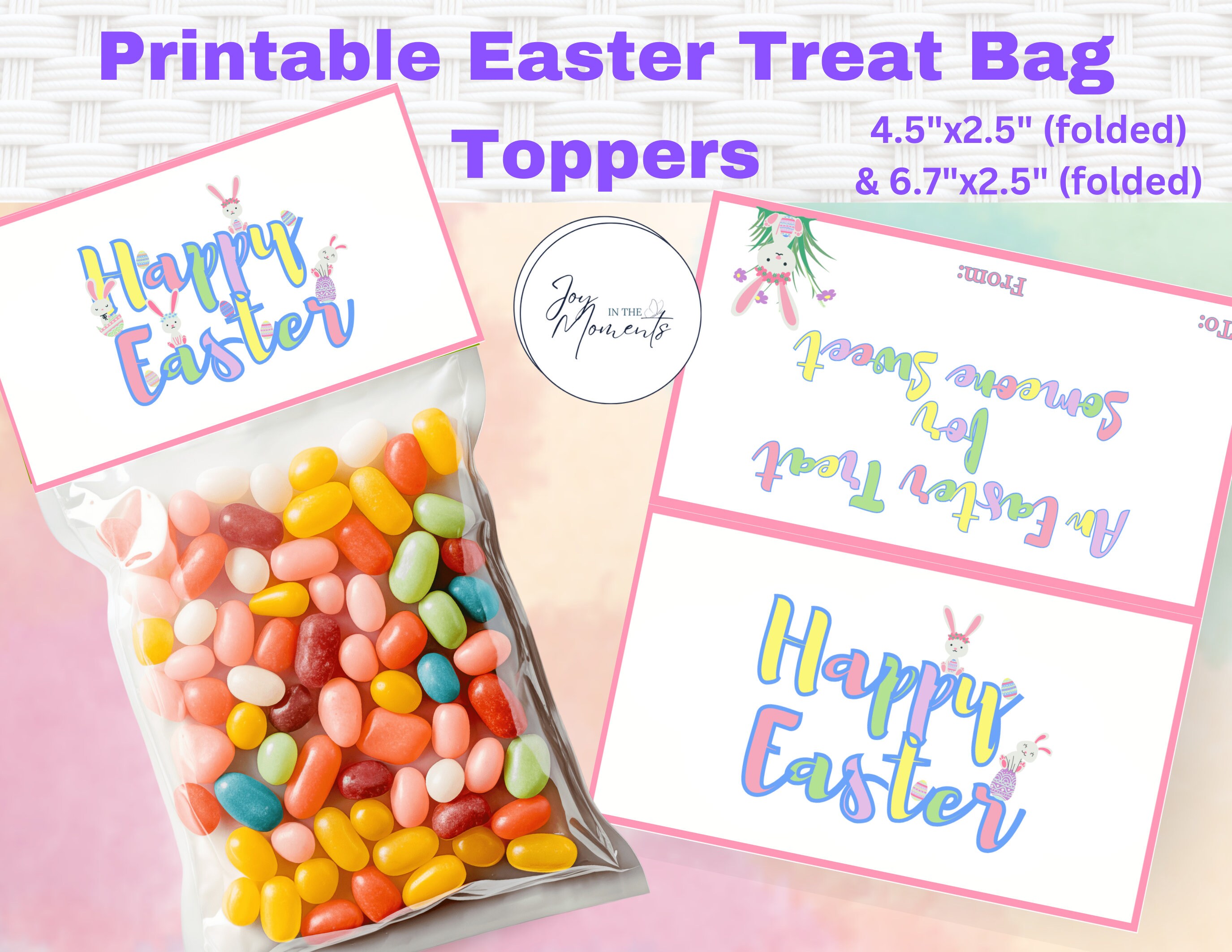 Printable Easter Treat Bag Topper Party Favor/goodie Bag Topper Happy ...