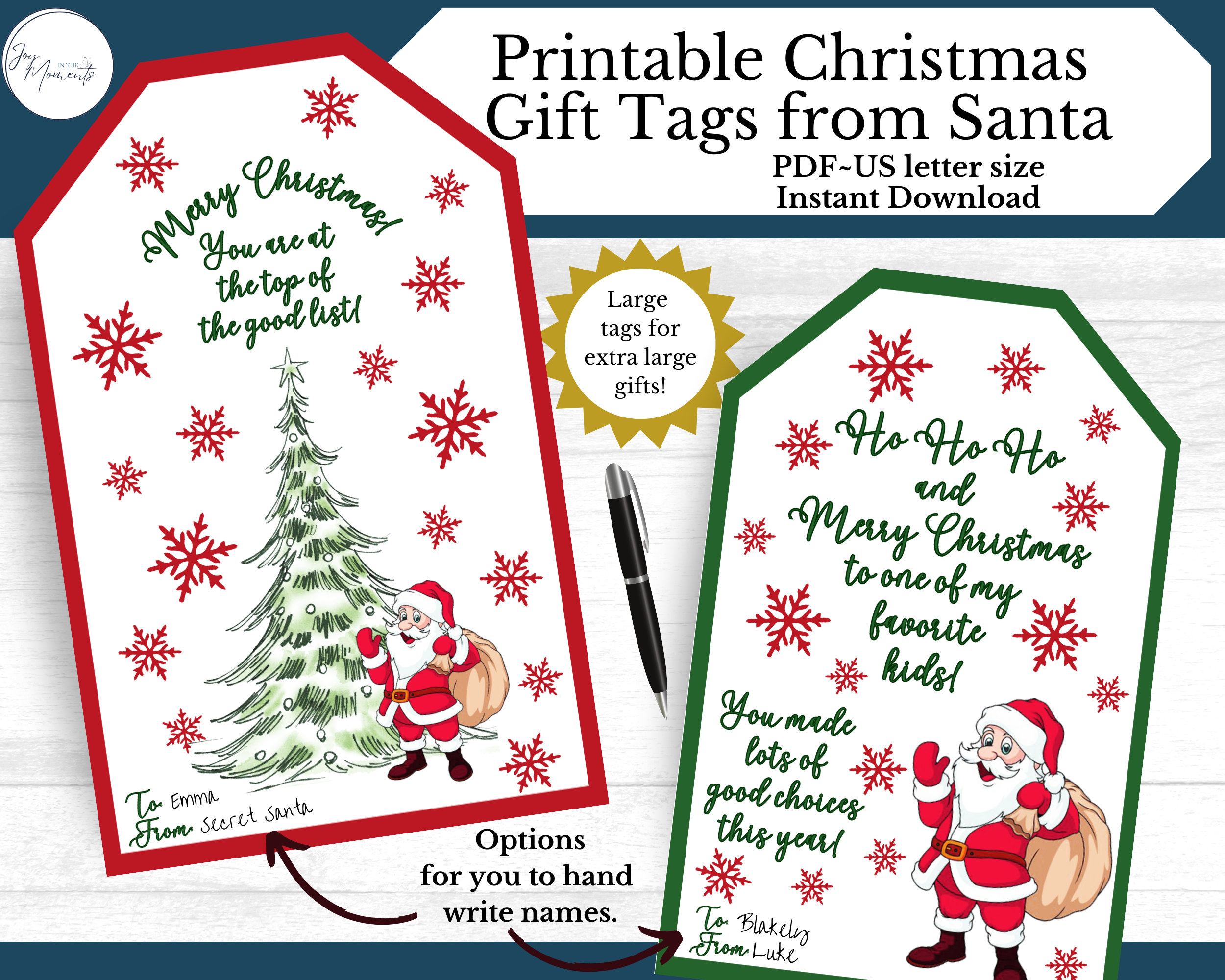 Printable Christmas Tags, Santa Gift Tags, Mrs Claus Bakery, Cookie Tag ...