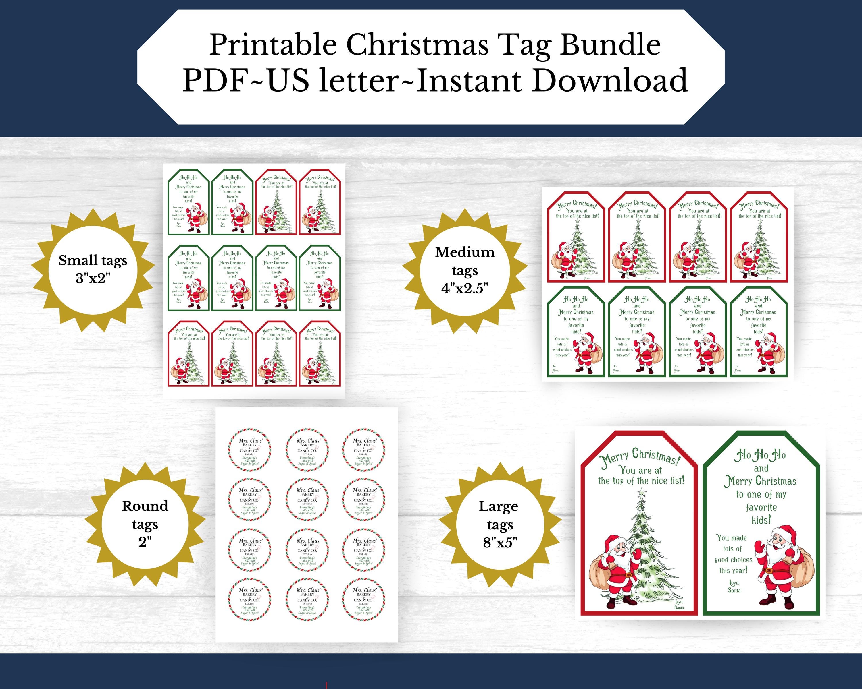 Santa Gift Tags, Christmas Treat Labels (PDF Pattern) - Etsy