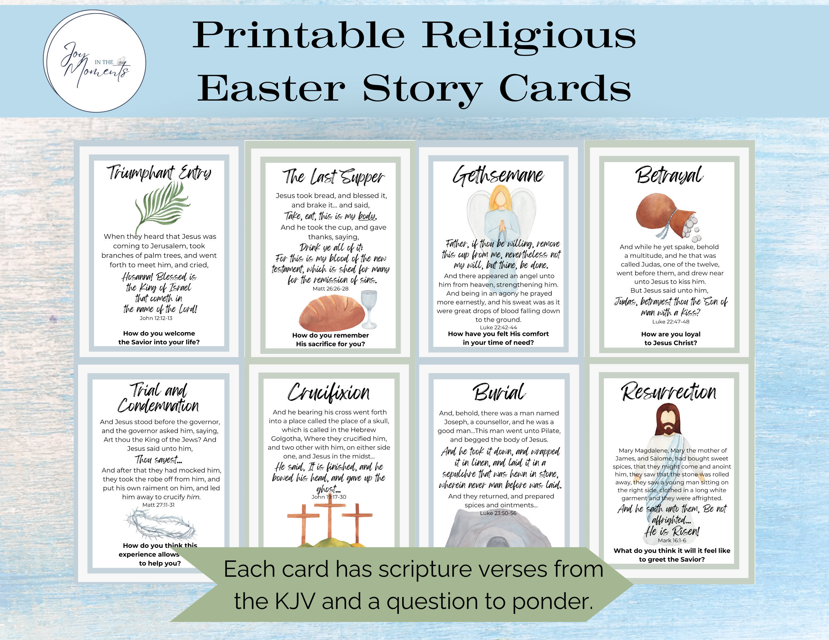 Easter Story Cards, Scripture Cards, Advent Cards, the Easter Story ...