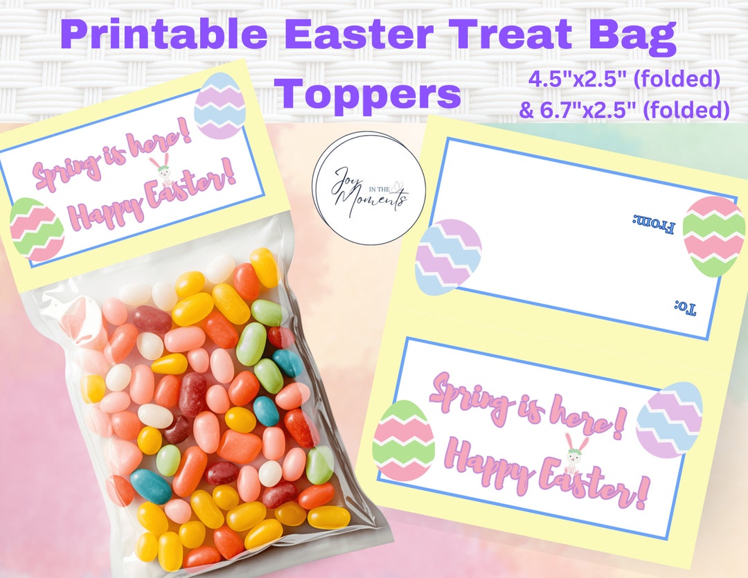 Easter Treat Bag Topper, Party Gift Bag Topper, Printable Favor, Goodie ...