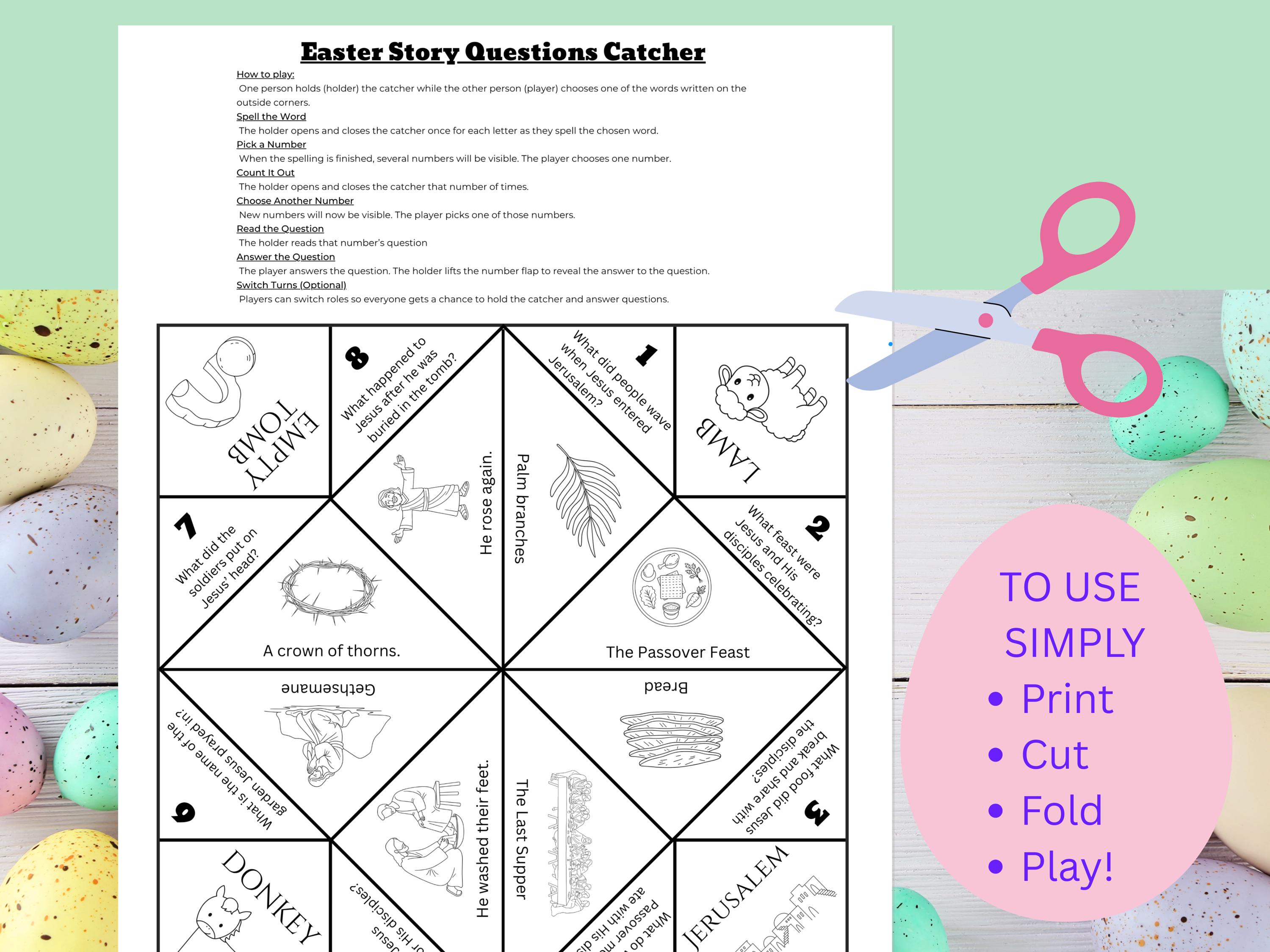 Christian Easter Cootie Catcher I Resurrection Activity for Kids I ...
