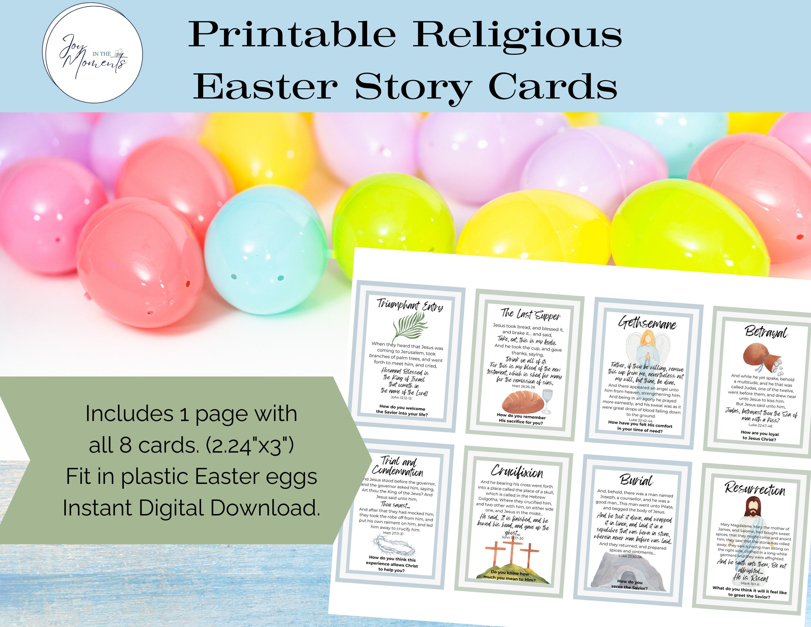 Easter Story Cards, Scripture Cards, Advent Cards, the Easter Story ...