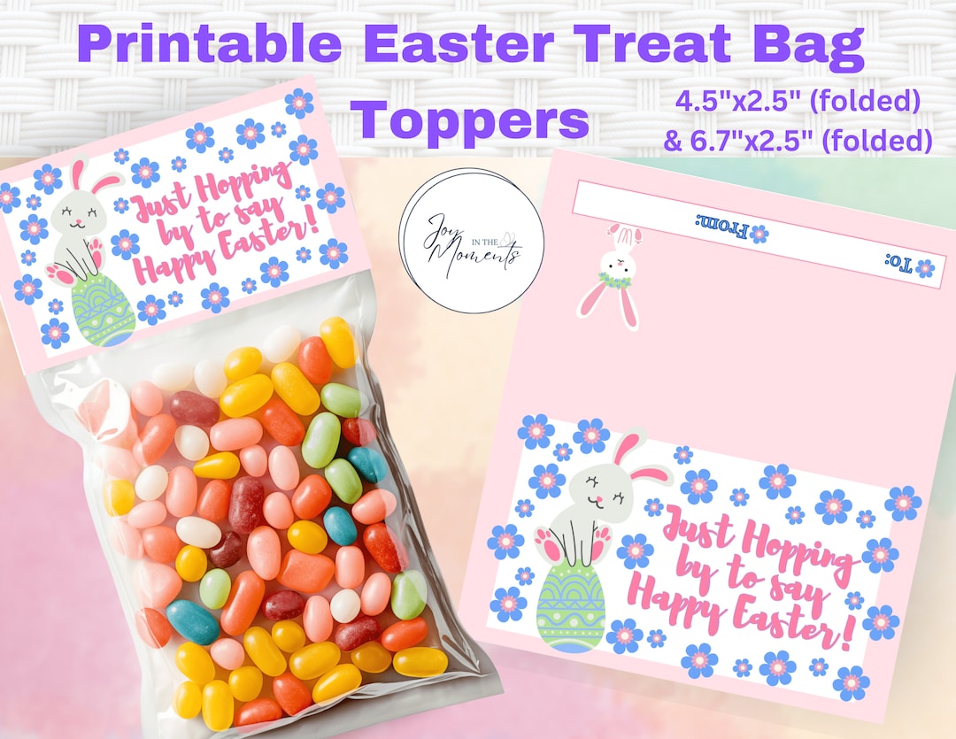 Easter Treat Bag Topper, Party Gift Bag Topper, Printable Favor, Goodie ...