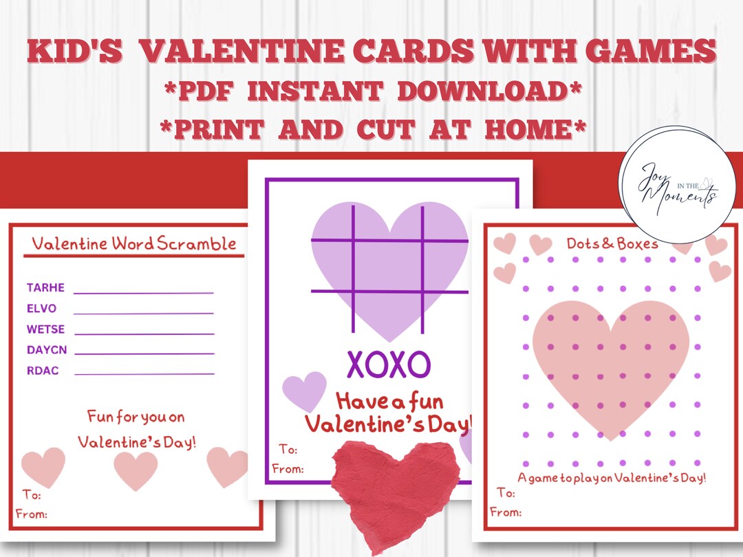 Kid's Valentine Cards, School/classroom Valentines, Exchange Cards ...