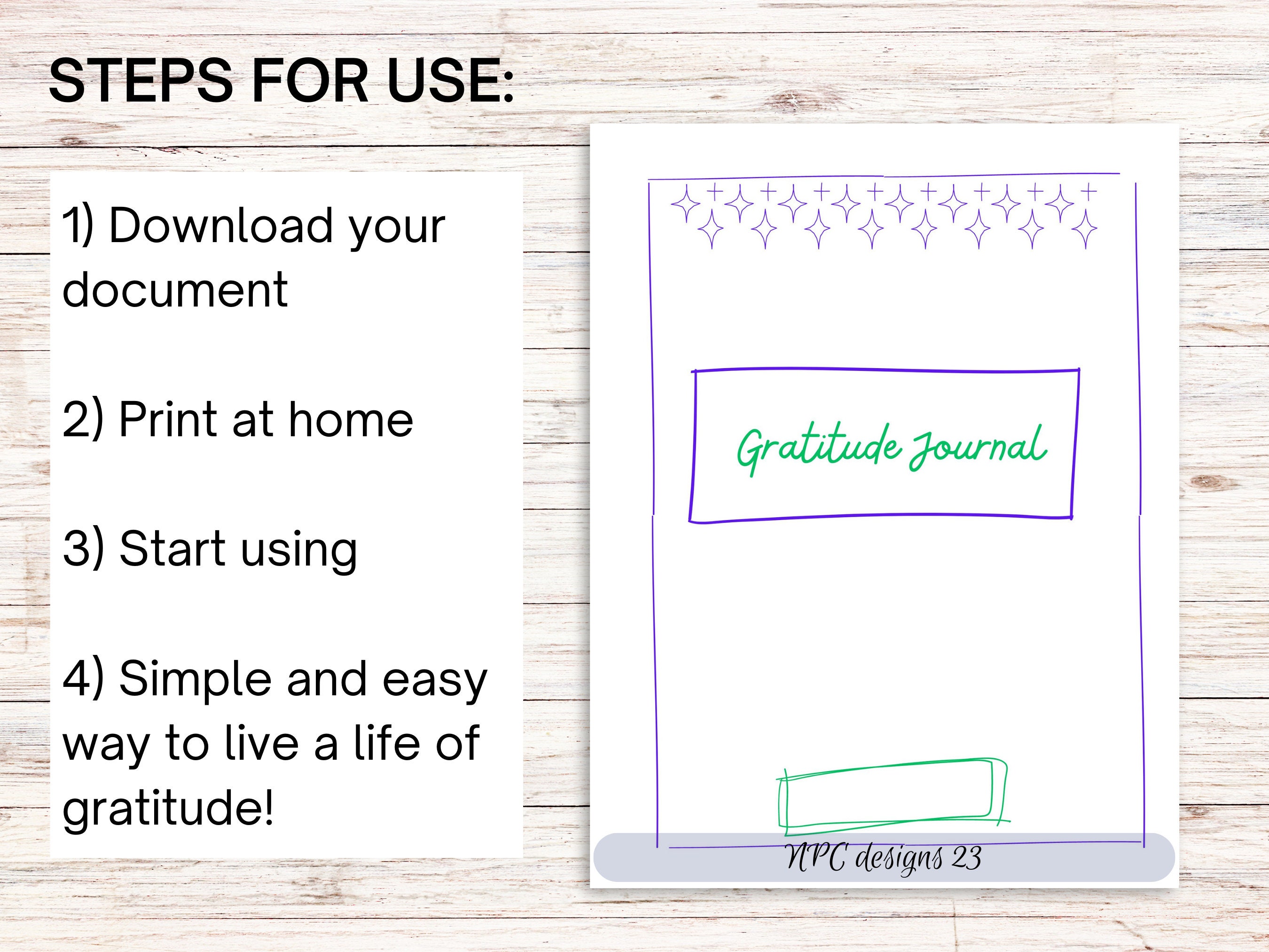 Printable Gratitude Journal With Prompts, Daily Mindfulness, Self-care ...