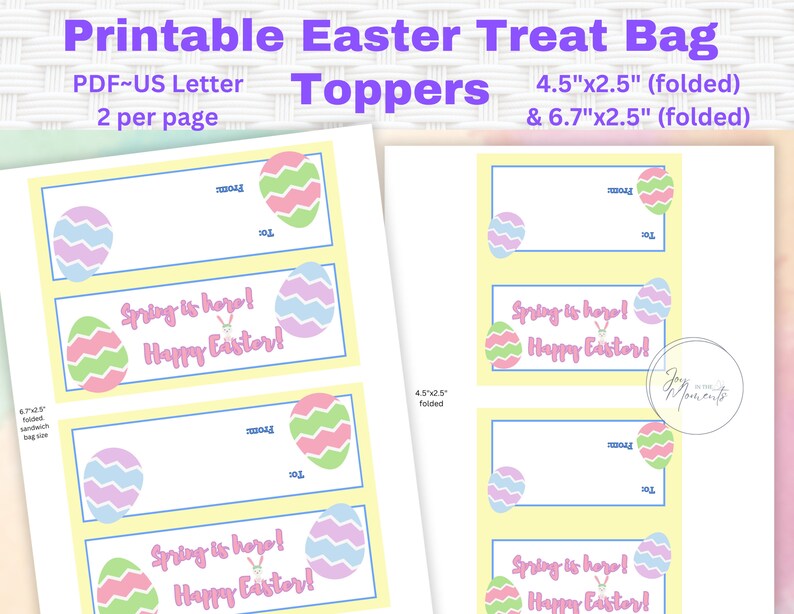 Printable Easter Treat Bag Toppers (digital Download) - Etsy