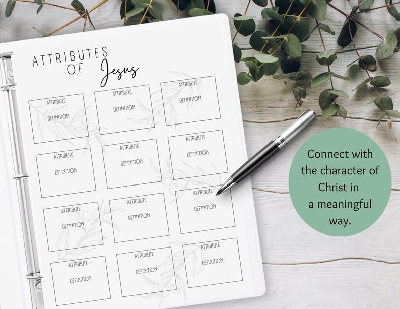 Jesus Study Journal Printable | Bible Reflection, Names & Attributes ...