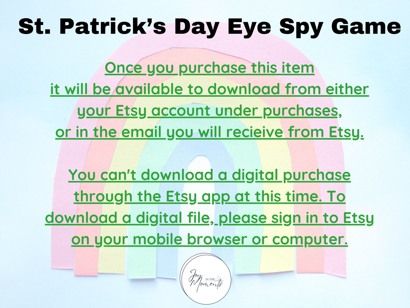 St. Patrick's Day Eye Spy Game, Kids Game, Classroom Party Game, Family ...