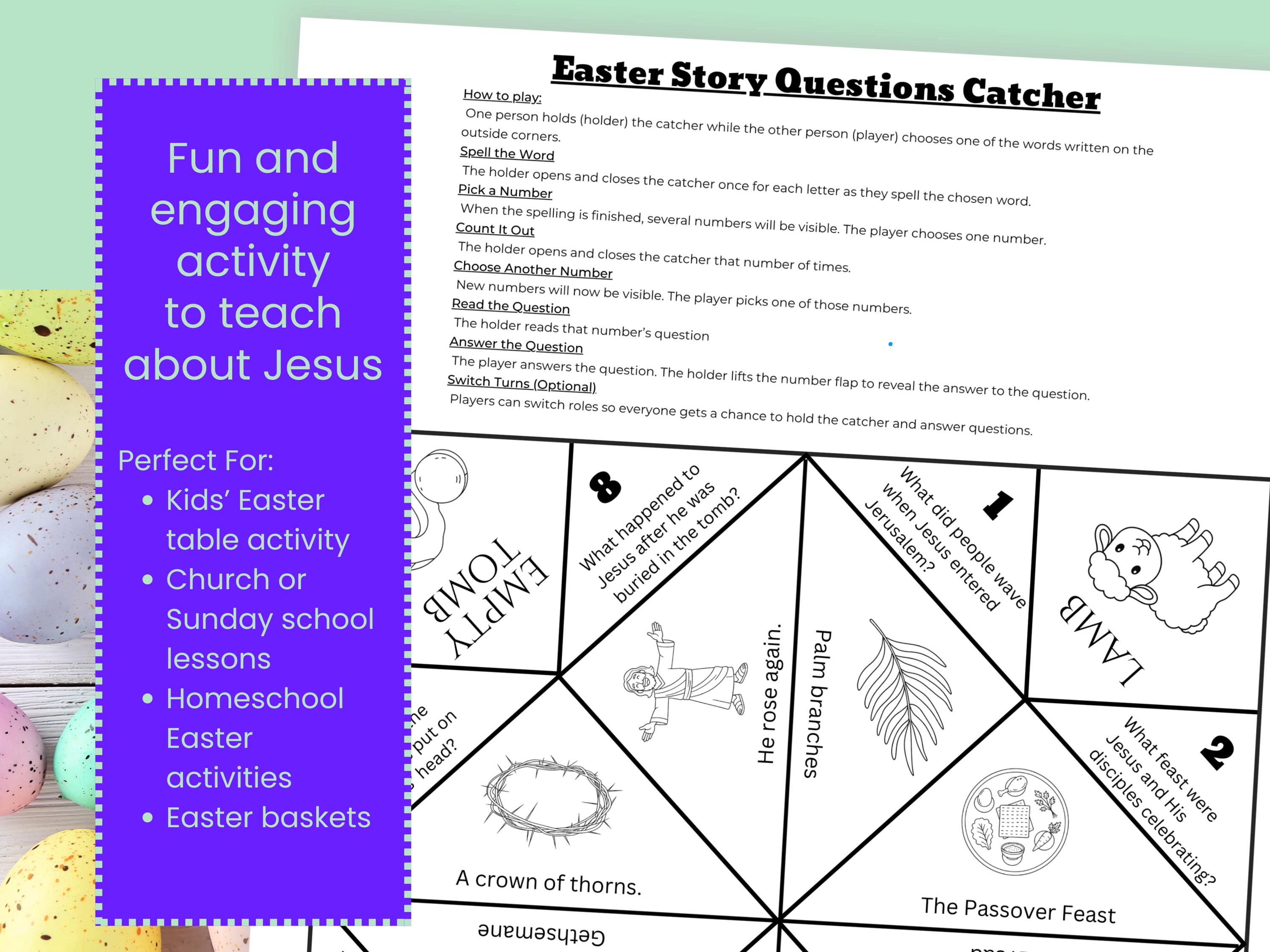 Christian Easter Cootie Catcher I Resurrection Activity for Kids I ...