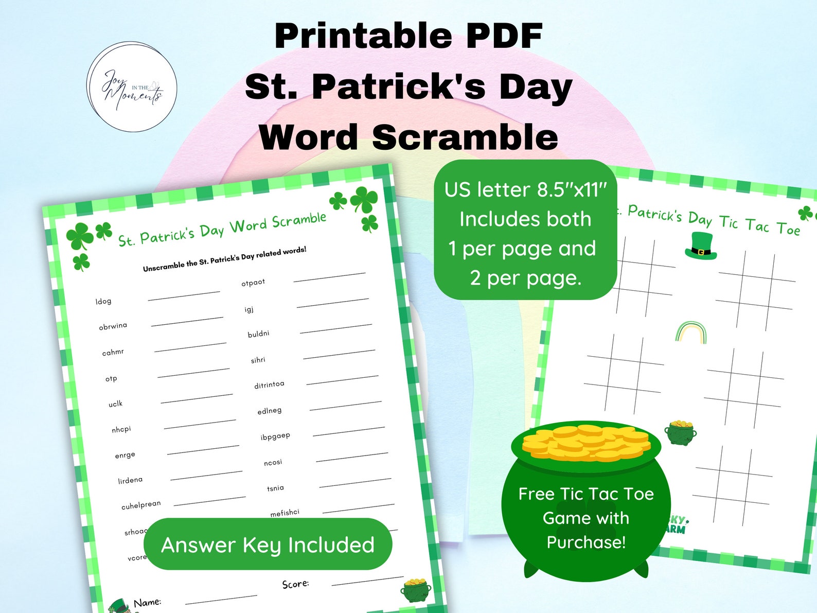 Word Scramble St Patrick's Day Activity. Educational Game, School Party ...