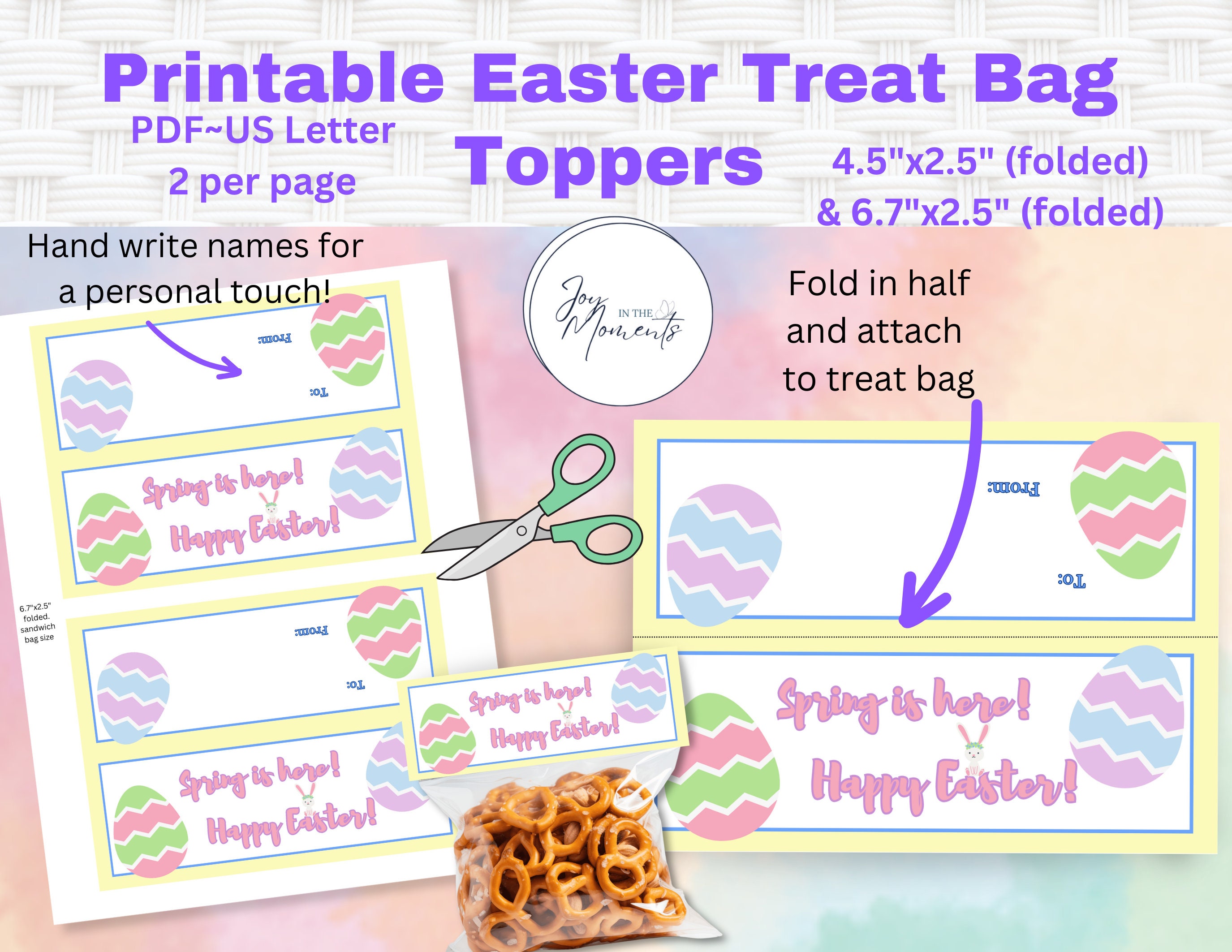 Printable Easter Treat Bag Toppers (digital Download) - Etsy