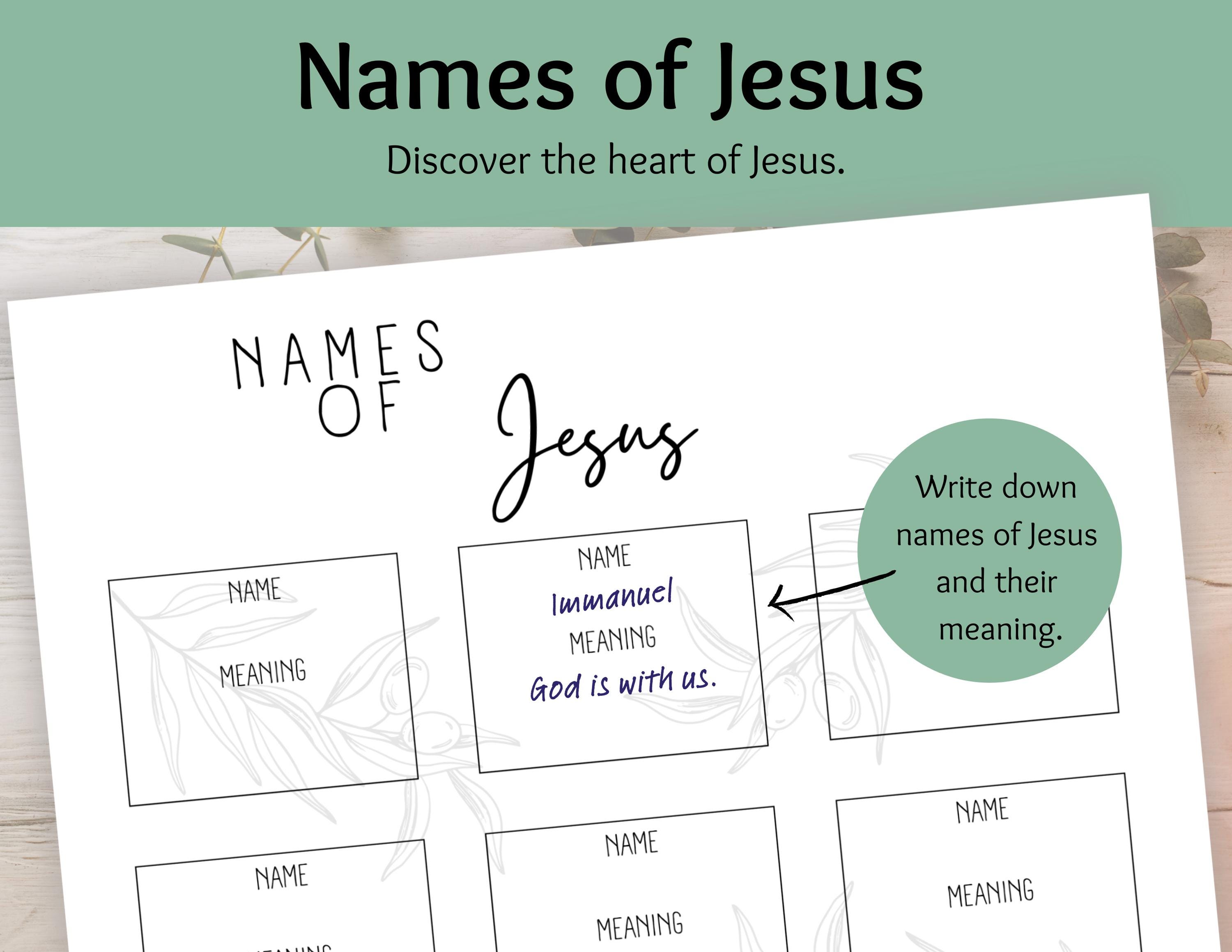 Jesus Study Journal Printable | Bible Reflection, Names & Attributes ...