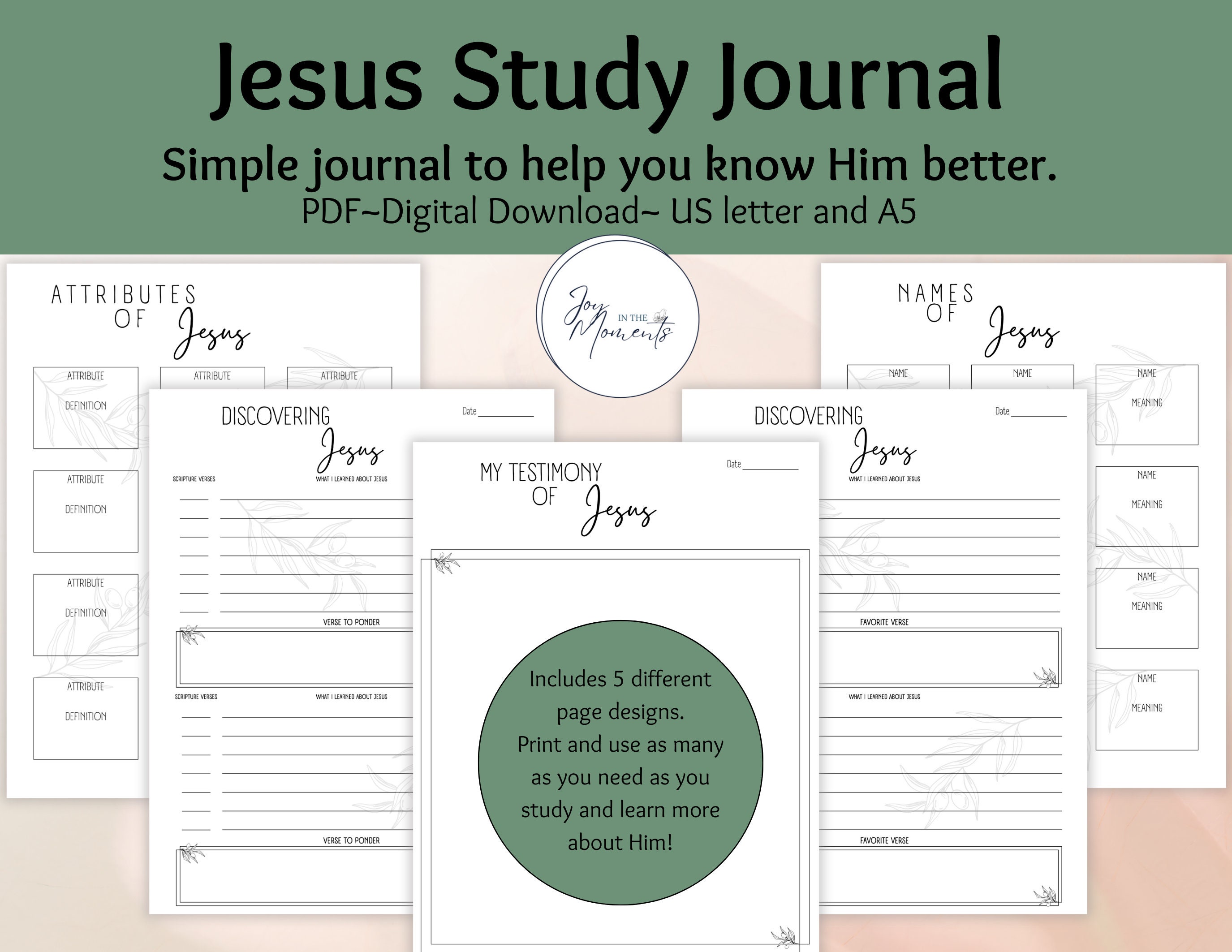 Faith Based Journal With Jesus Study Notes, Scripture Study, Christian ...