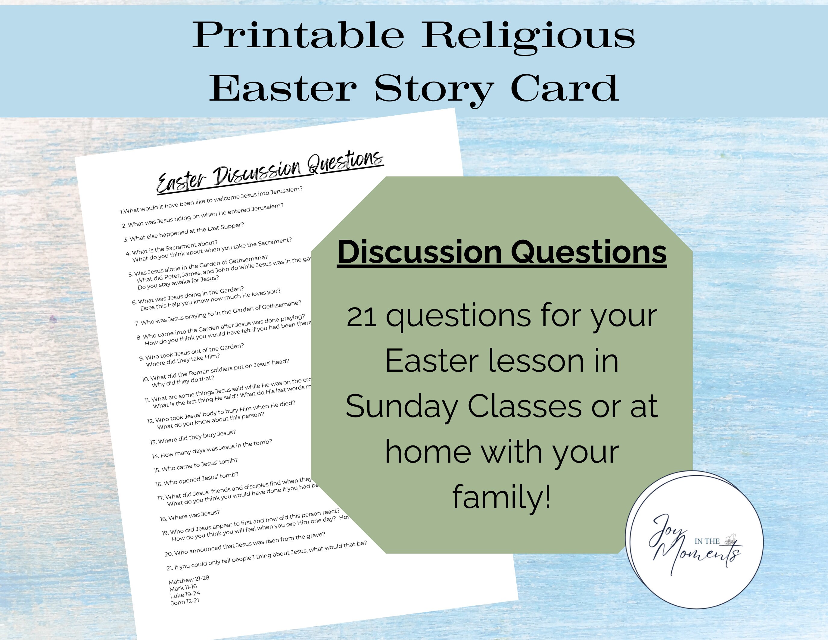 Easter Story Cards, Scripture Cards, Advent Cards, the Easter Story ...