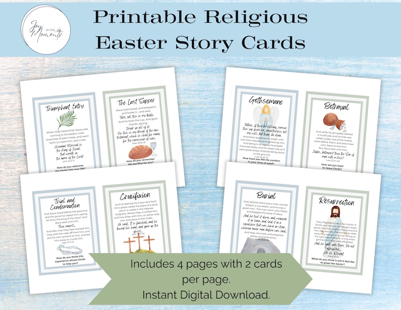 Easter Story Cards, Holy Week Scripture, KJV (digital Download) - Etsy