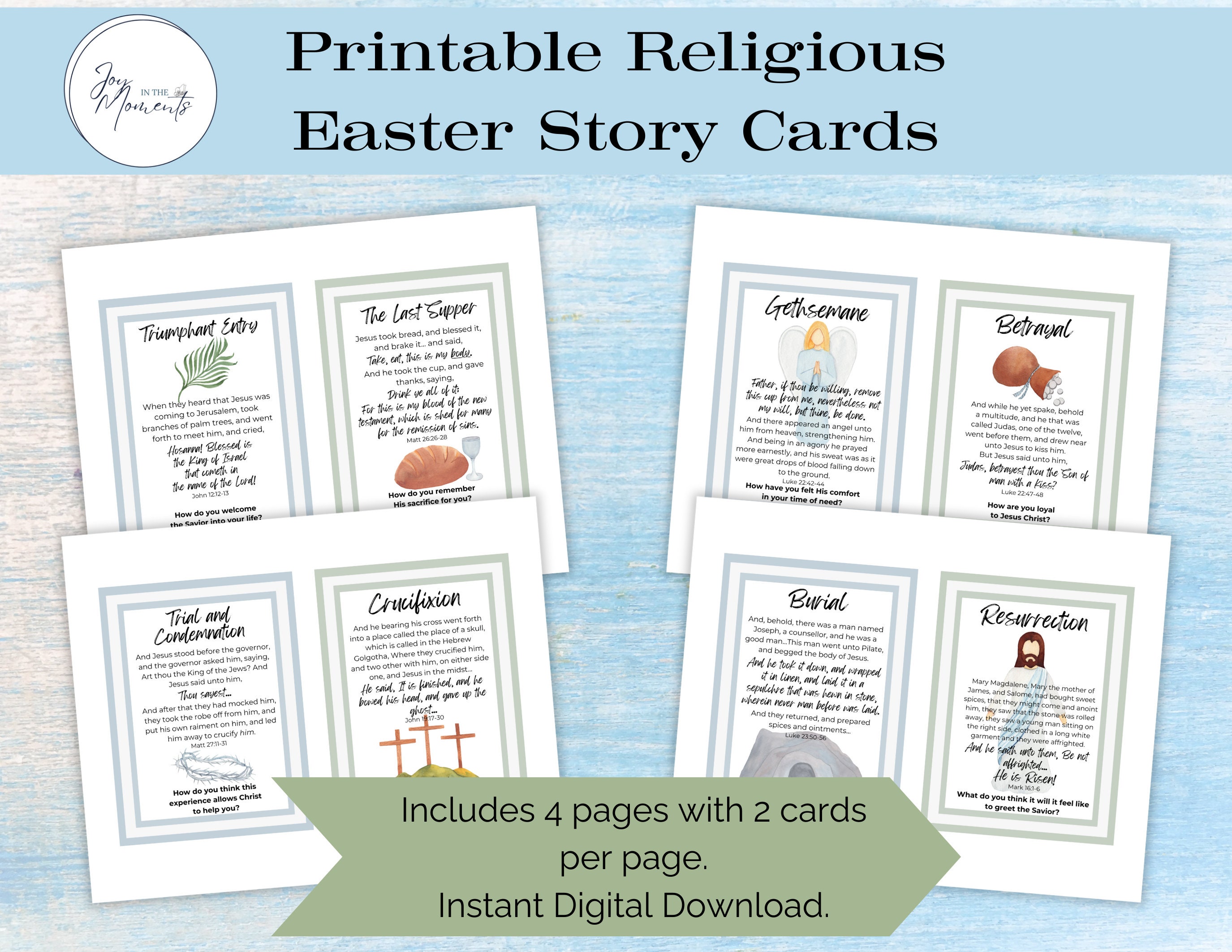 Easter Story Cards, Scripture Cards, Advent Cards, the Easter Story ...