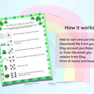 St Patrick's Day Candy Dice Game Family Game St - Etsy