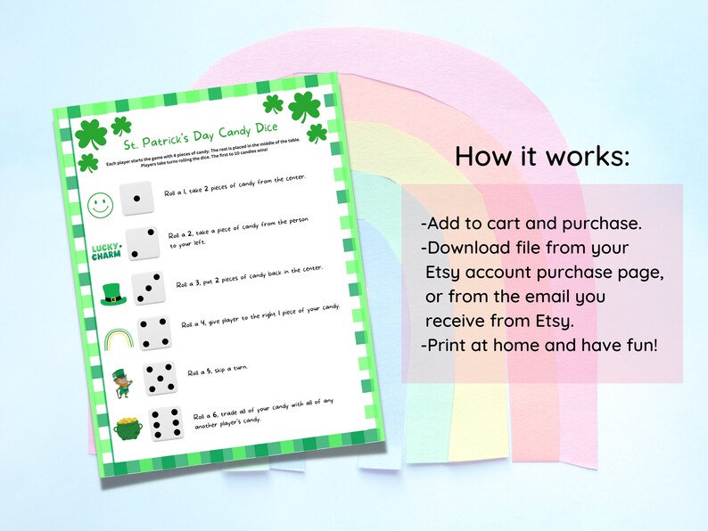 St Patrick's Day Candy Dice Game Family Game St - Etsy