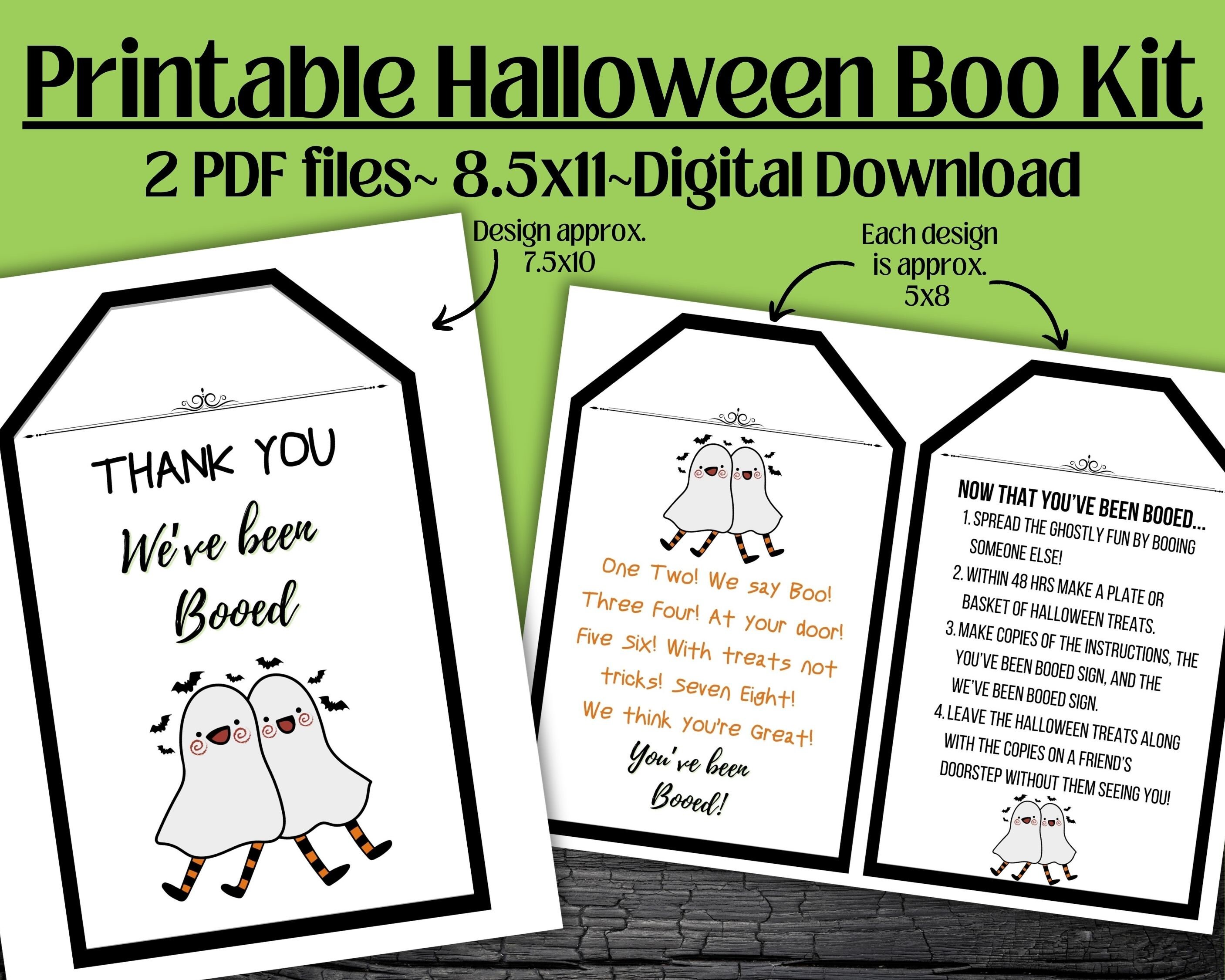 Printable Halloween Boo Kit, Boo Tag, Booed Sign, You've Been Booed, We ...