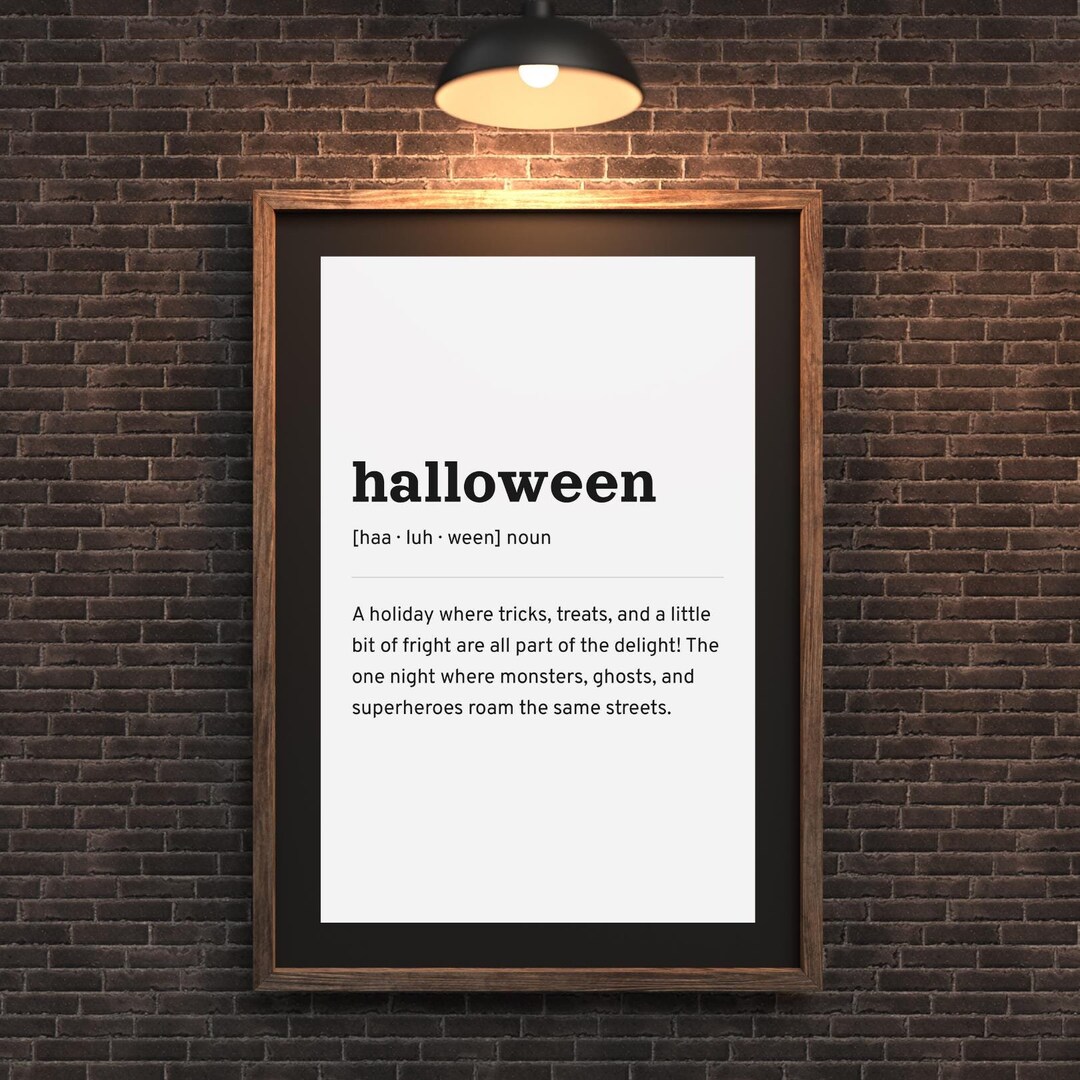 Halloween Word Definition Print, Wall Art, Dictionary Print, Picture ...