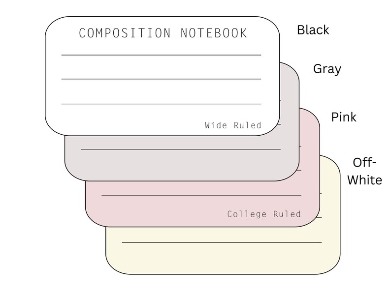 Composition Notebook Labels For Kdp, Digital Download In Png, Amazon