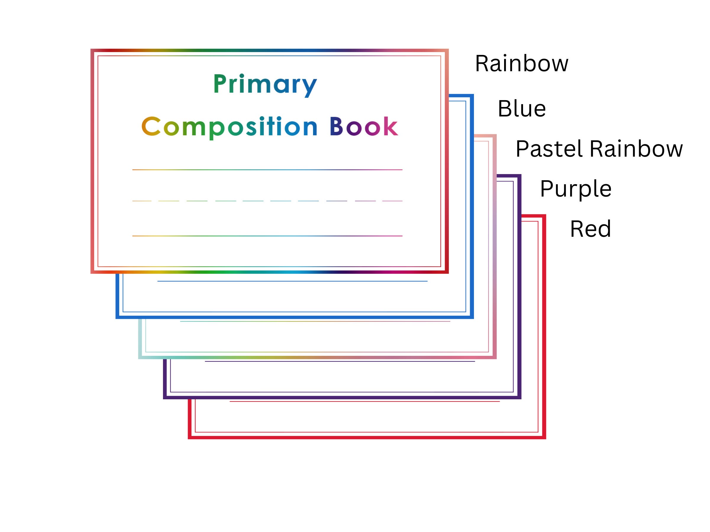 Primary Composition Notebook Labels, Digital Download in PNG, 10 ...