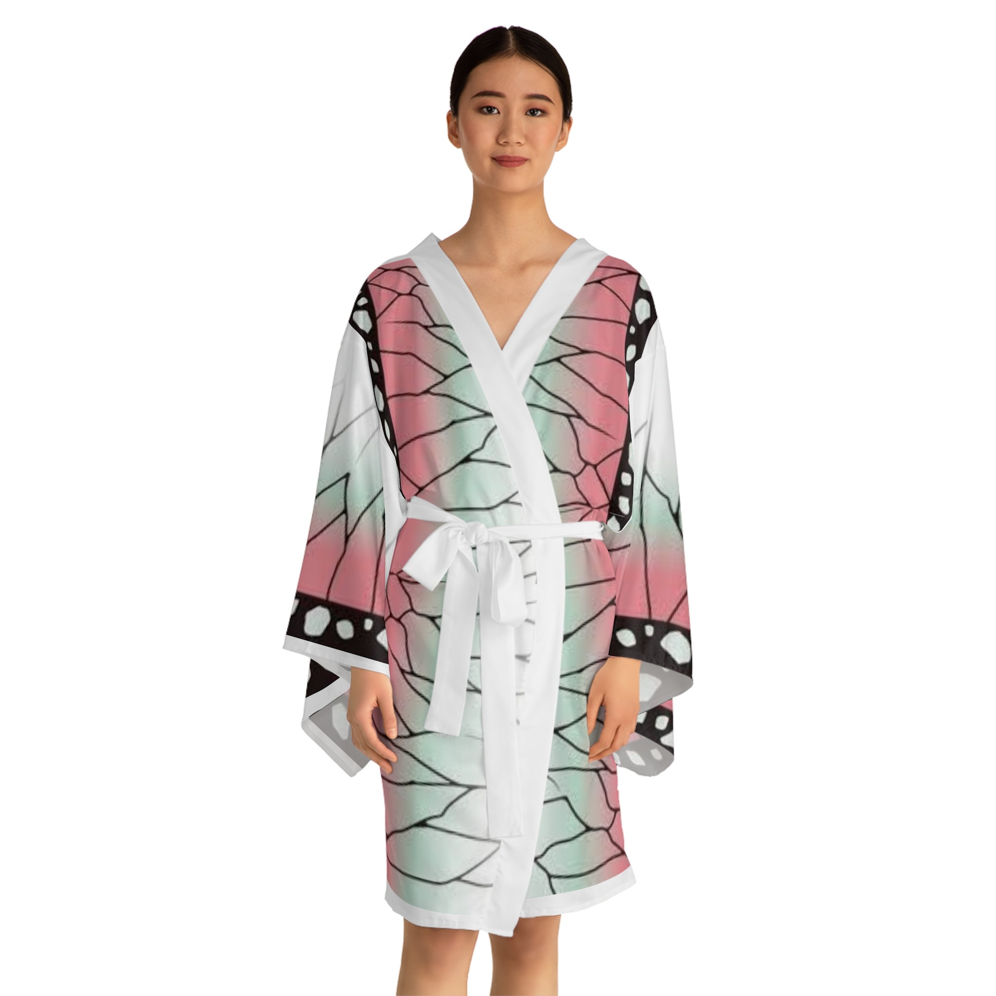 Anime-inspired Insect Hashira Long Sleeve Kimono Robe | Graceful Haori ...