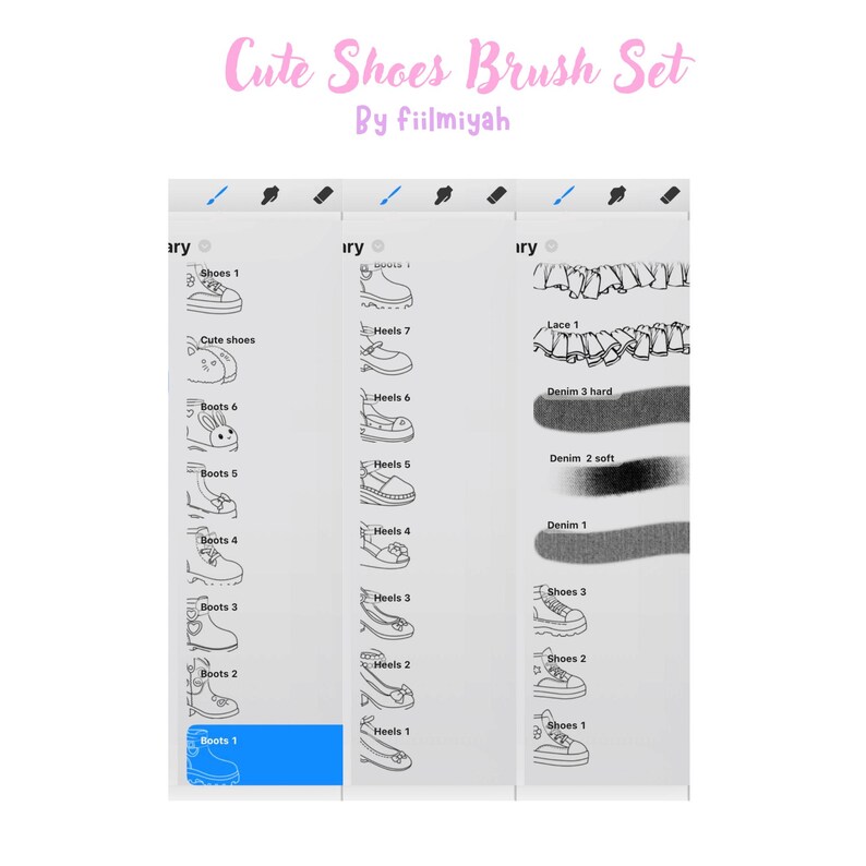 Procreate Cute Shoes Brush | Kawaii Fashion Illustration Brushes ...