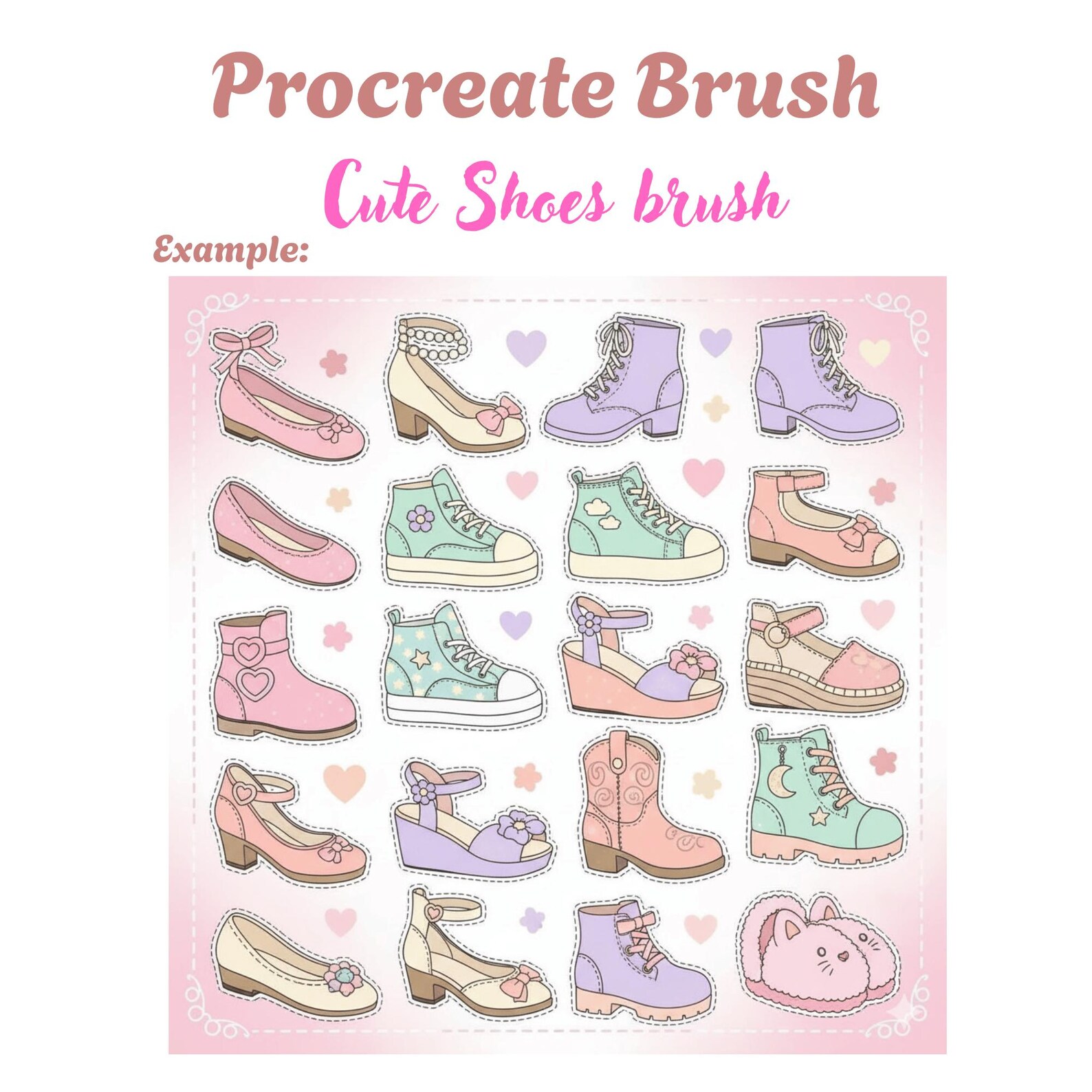 Procreate Cute Shoes Brush | Kawaii Fashion Illustration Brushes ...