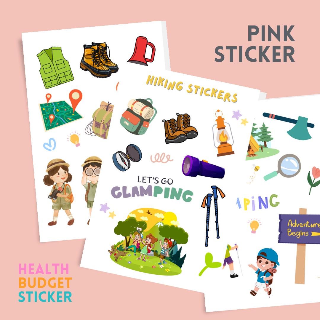 Hiking Stickers PDF | Printable Nature Adventure Stickers for Journals ...