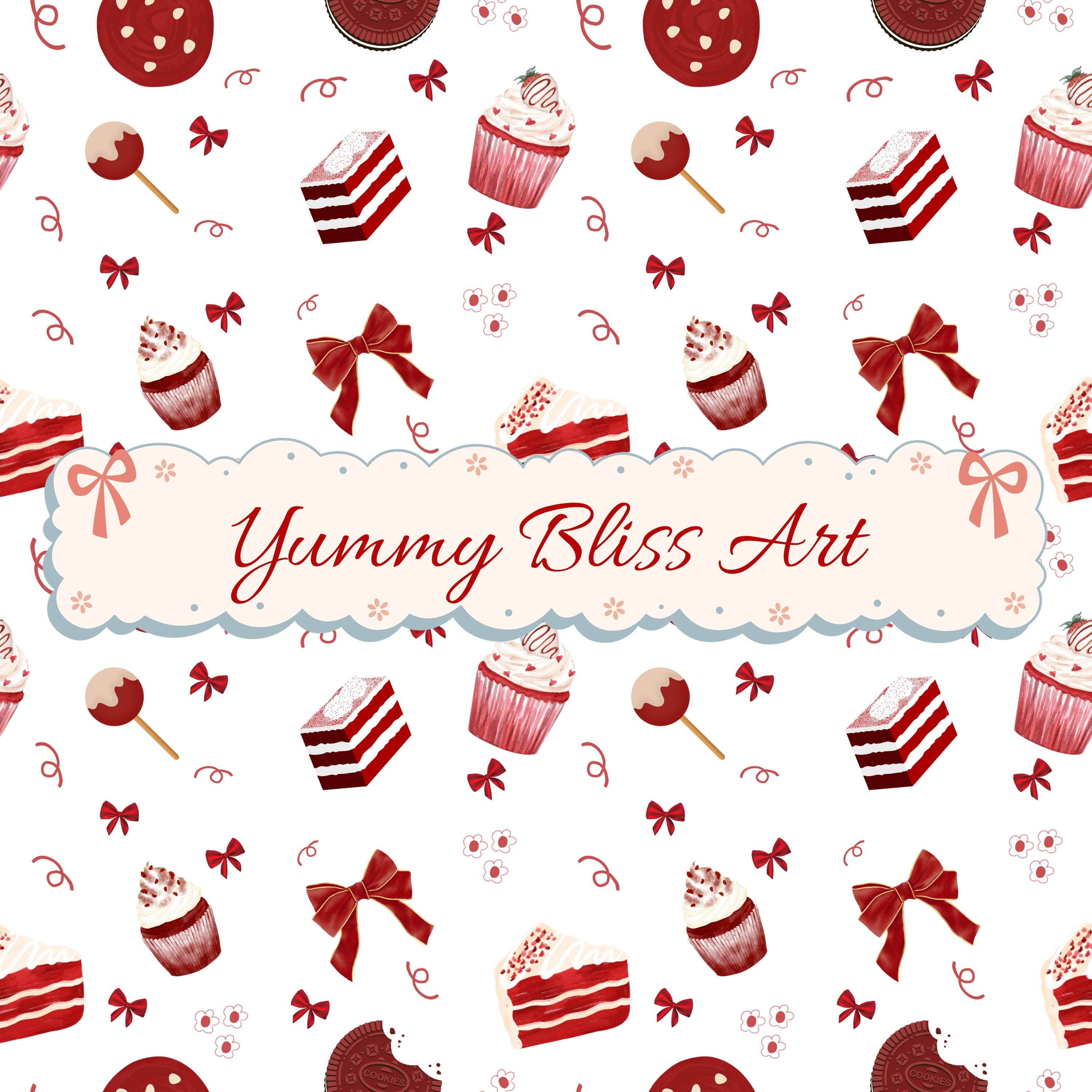 Red Velvet Seamless Pattern PNG – Rich Dessert Digital Paper 12x12 ...