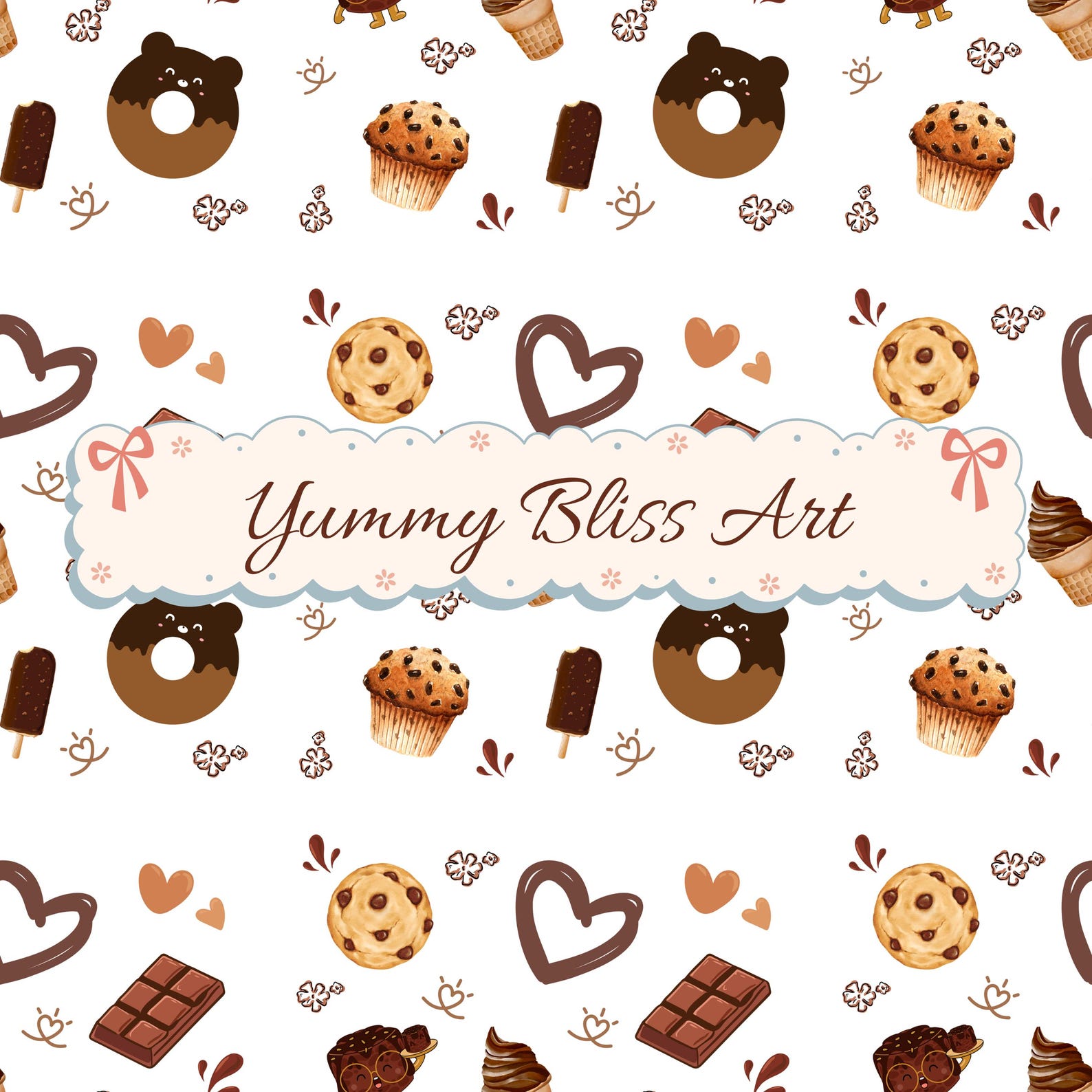 Chocolate Seamless Pattern PNG – Sweet Cocoa Digital Paper 12x12 ...