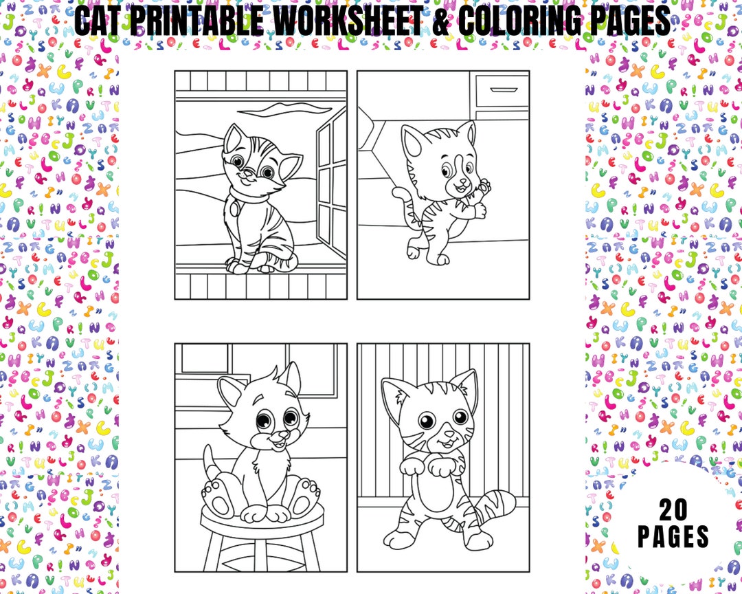 Cats Coloring Book, Cats Coloring Pages, Gifts for Boys Girls ...