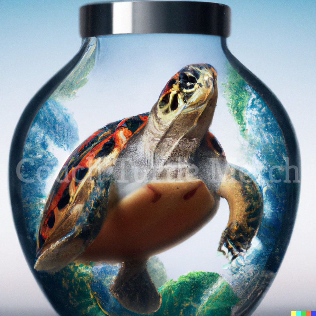 Turtle in a Fishbowl Digital Art Turtle Digital Art Pet Turtle Snapping ...