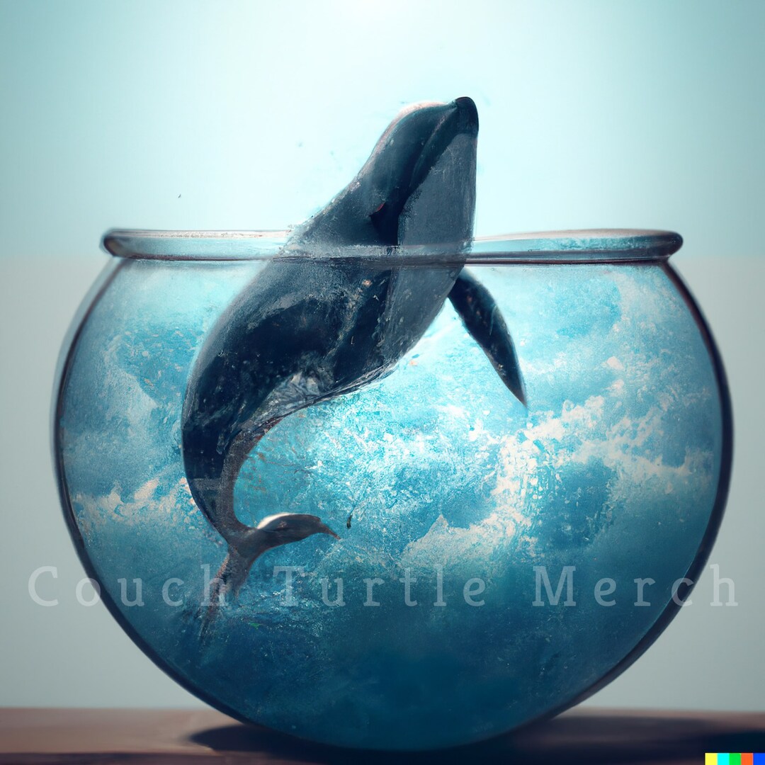 Whale in a Fishbowl Digital Art | Whale Art | Fish Bowl | Fish | Glass ...