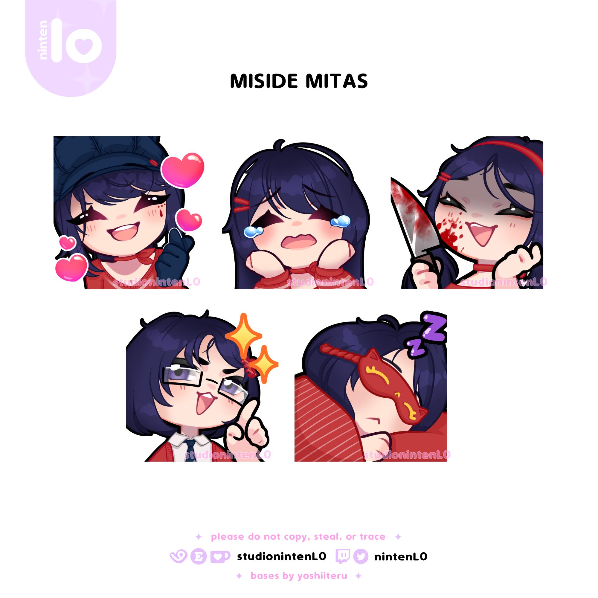 Miside Mitas Emote Set of 5 for Streaming on Twitch or Youtube and Discord - Etsy
