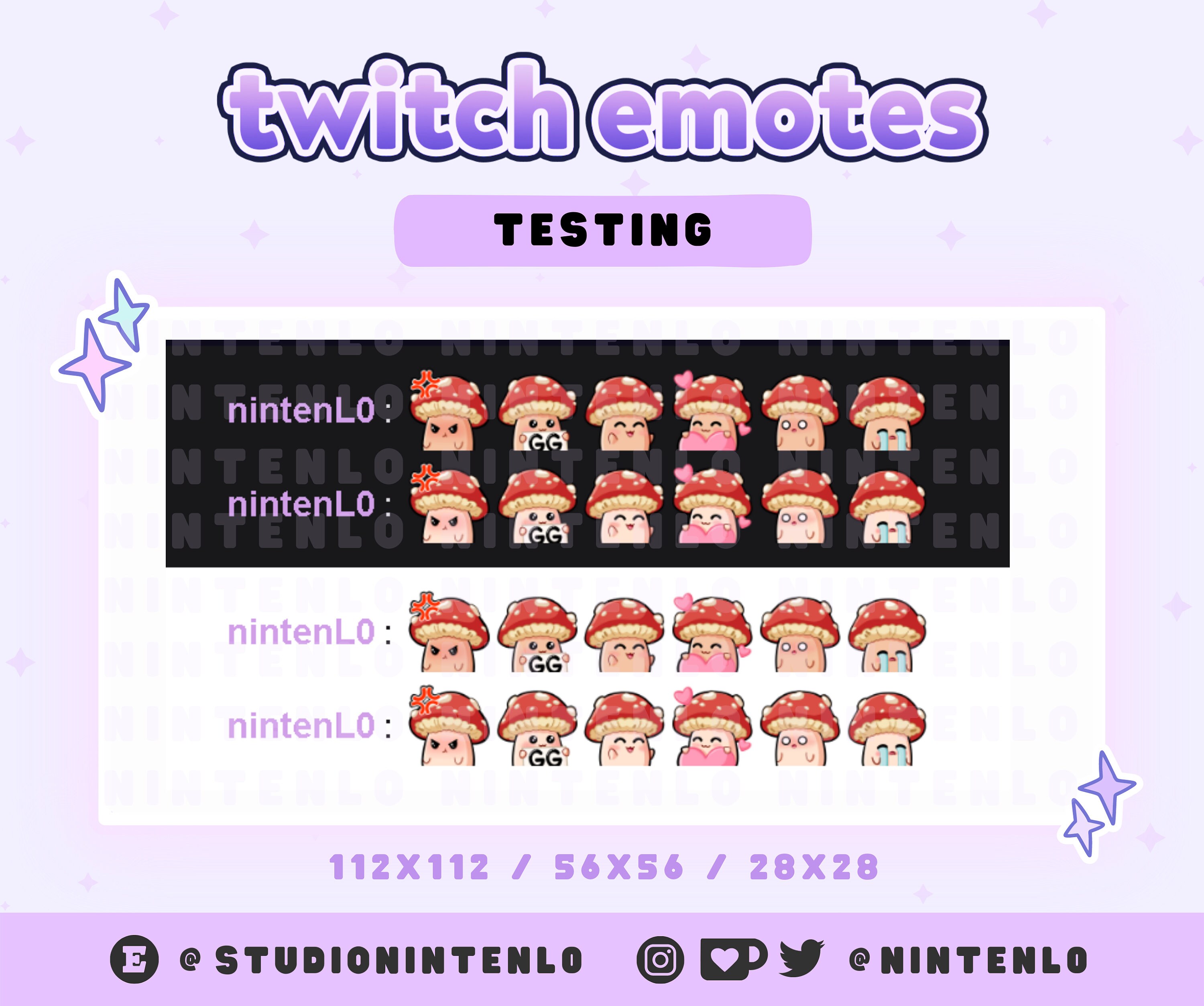 Cute Light Red-top Mushie Emotes (twitch/discord) - Kawaii - Mushrooms ...