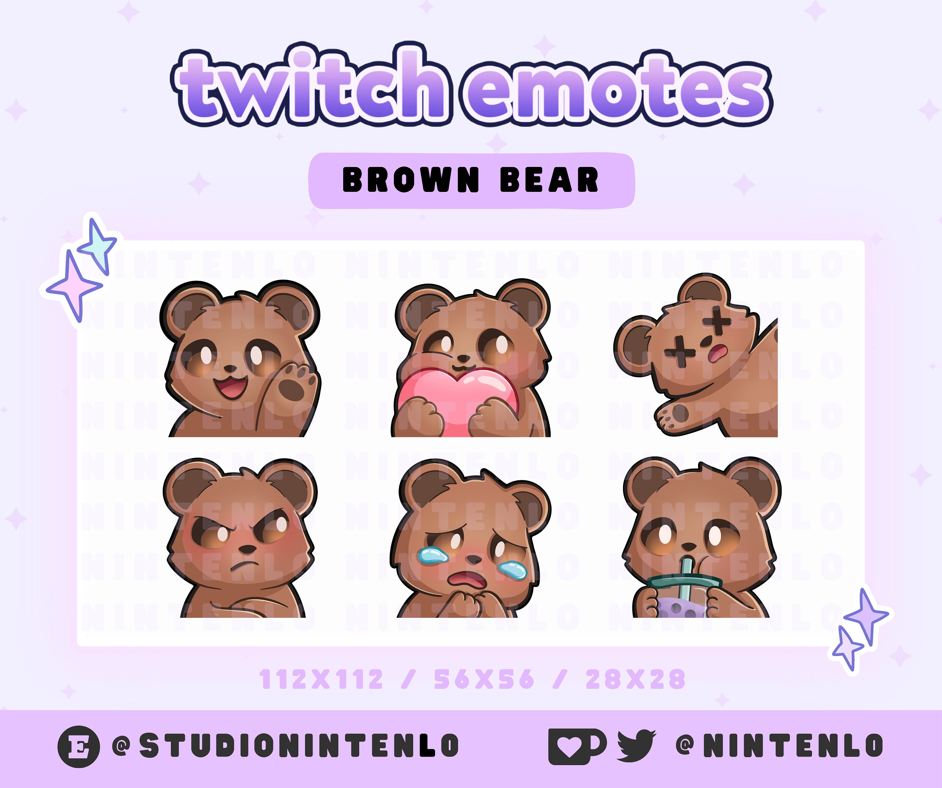 Cute Brown Bear Emotes for Twitch, Youtube, and Discord - Etsy