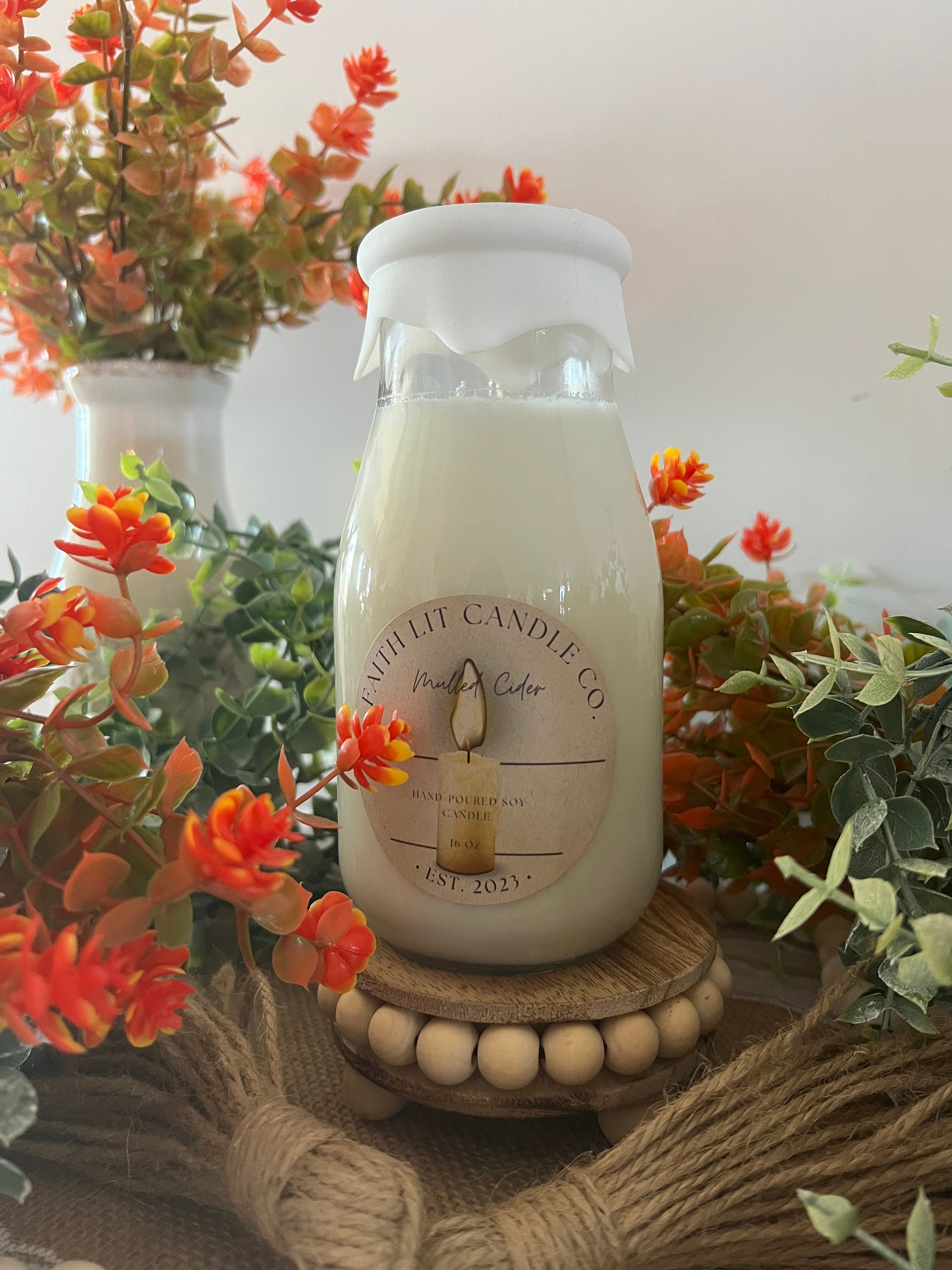Hand Poured Soy Candles in Glass Milk Jars - Etsy
