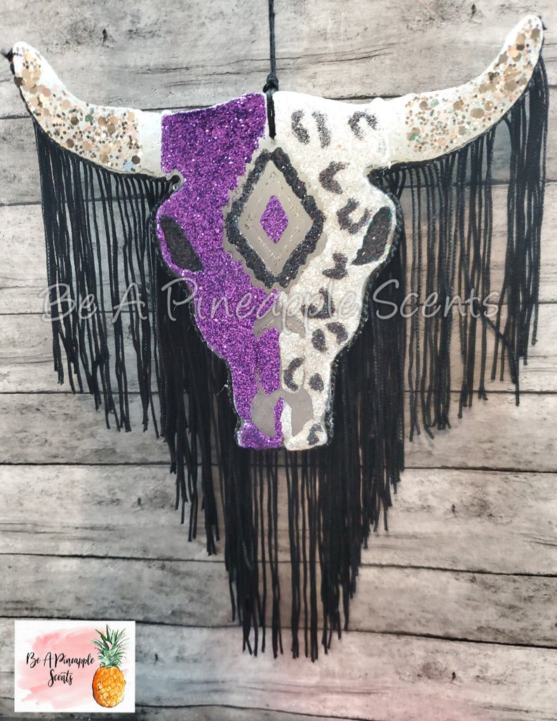 Custom Glitter Bull Car Freshie With Fringe - Etsy