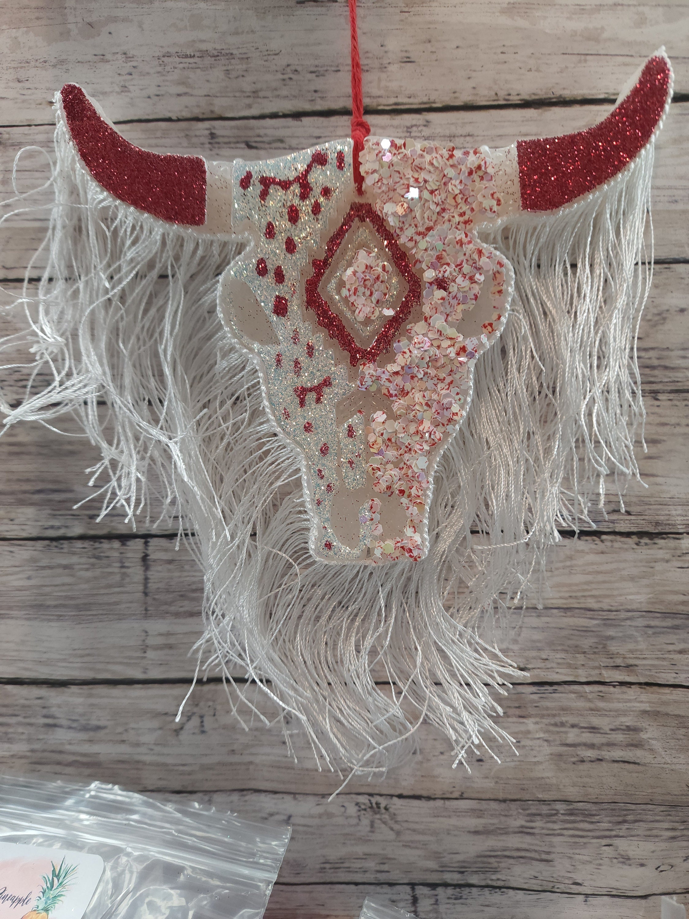 Custom Glitter Bull Car Freshie With Fringe - Etsy