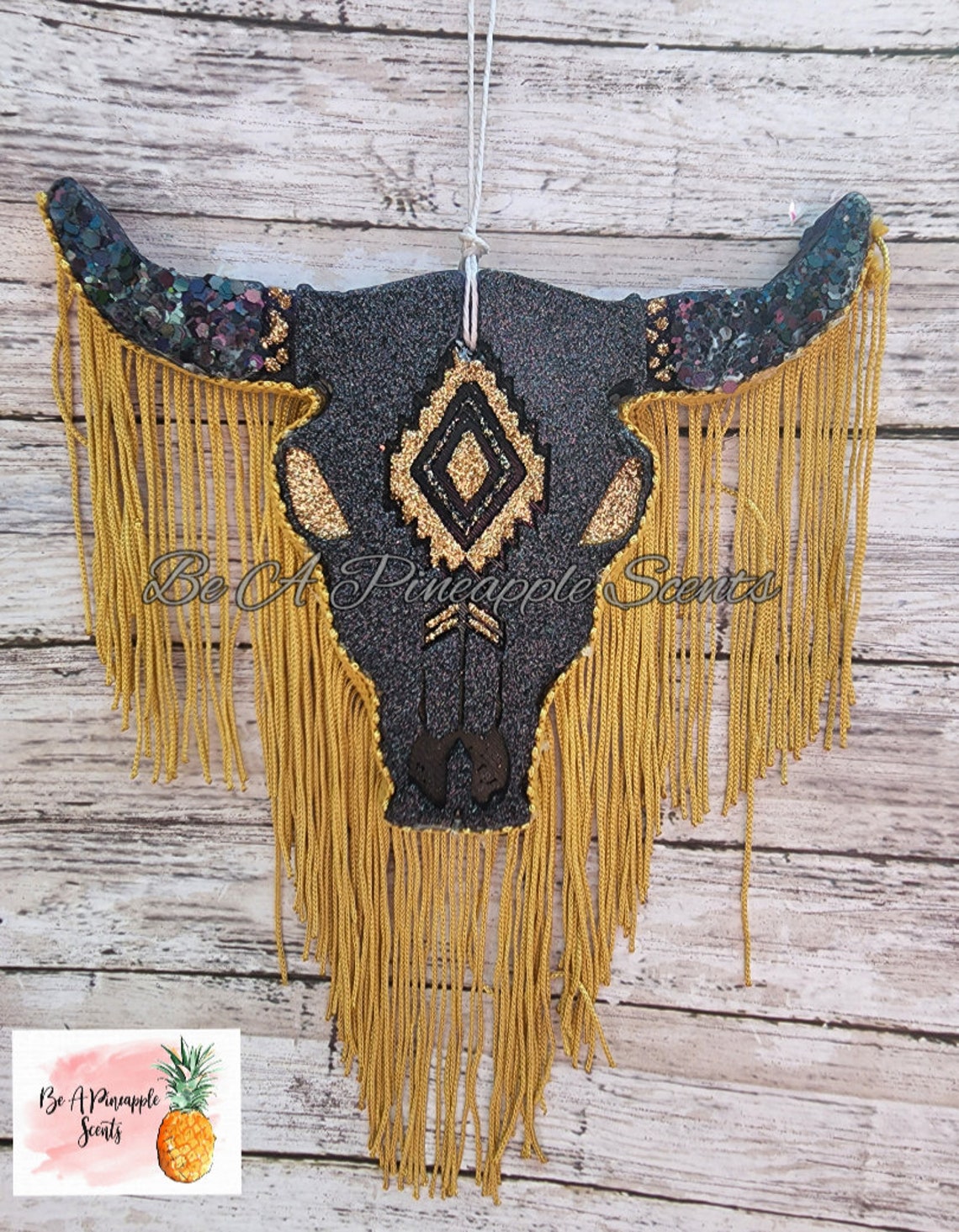 Custom Glitter Bull Car Freshie With Fringe - Etsy
