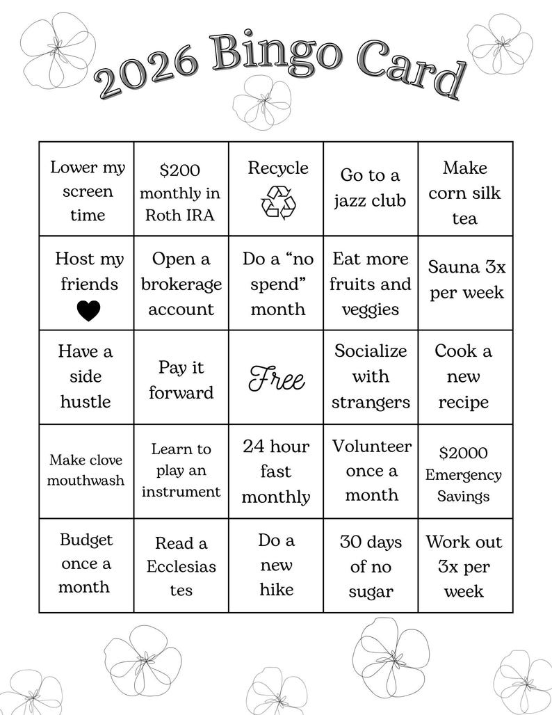 2026 Bingo - Personalized Goals - Vision Board - Etsy