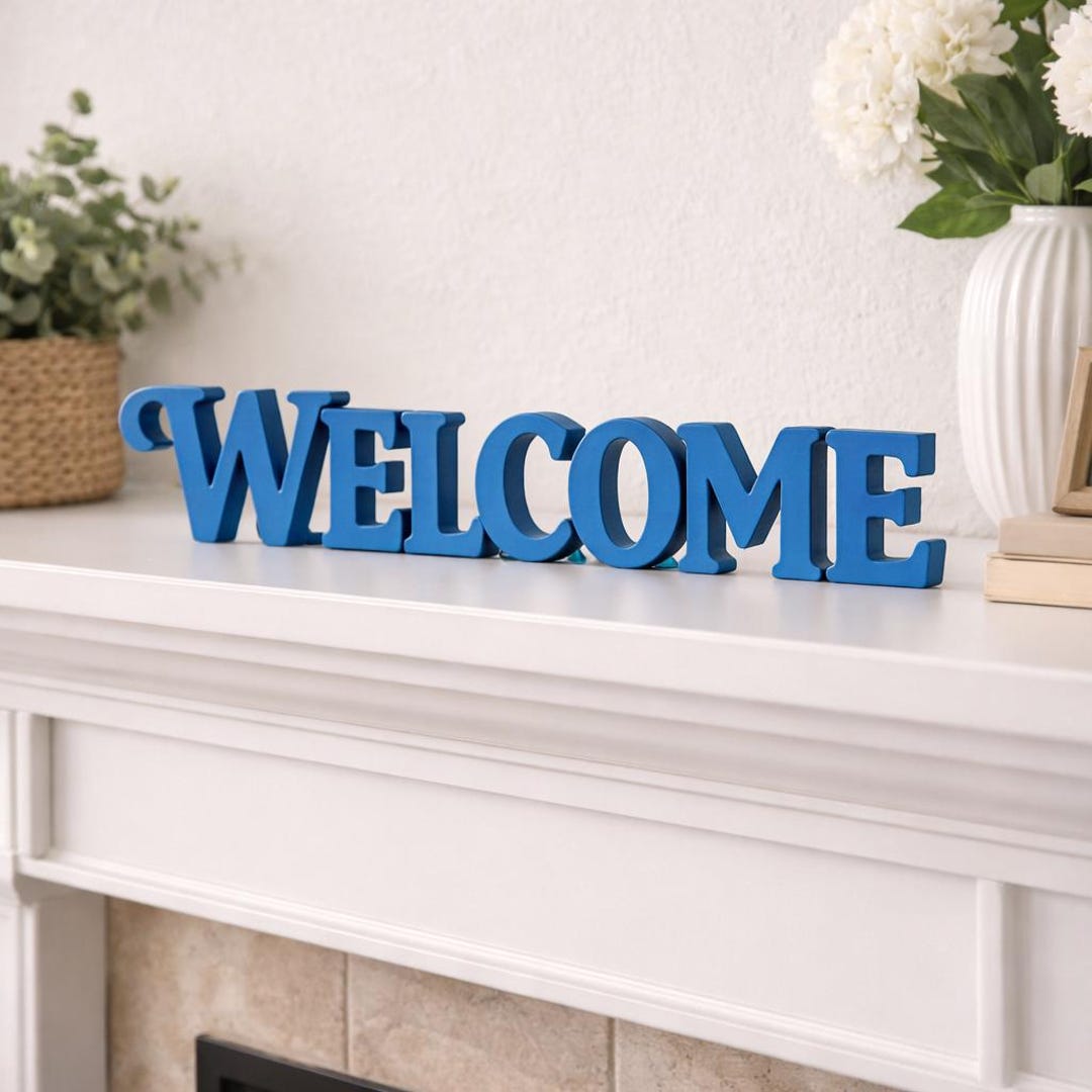 Freestanding WELCOME Sign | Modern Home & Office Decor | Tabletop ...