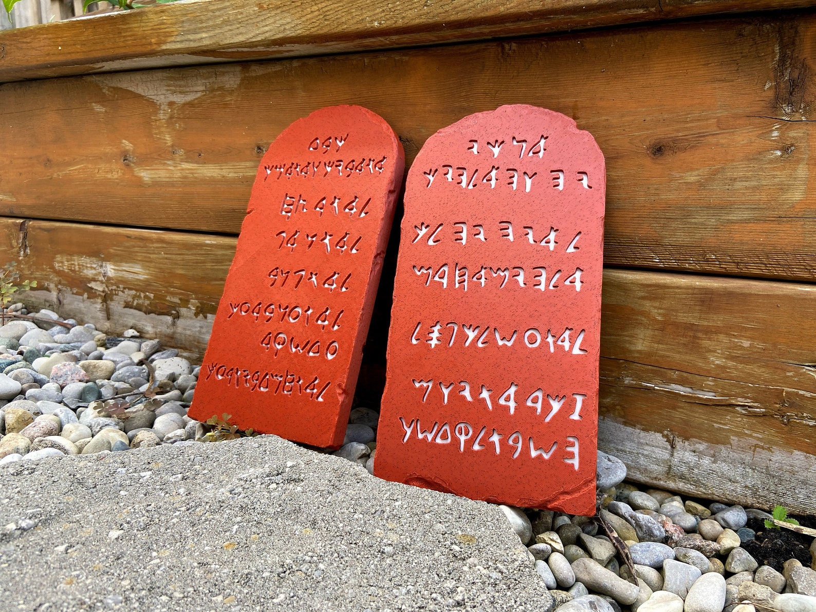 Ten Commandments Tablets Plaques, Hebrew, Paleo Hebrew, 9.25" Tall ...