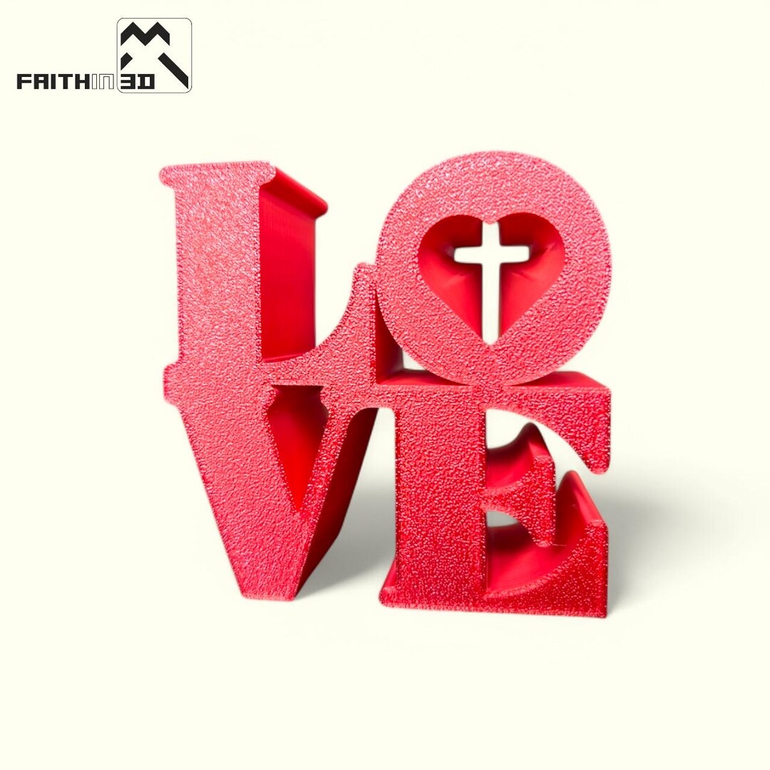 LOVE Sculpture, Sign, Statue, Word Art, Heart & Cross (unique Lofted ...